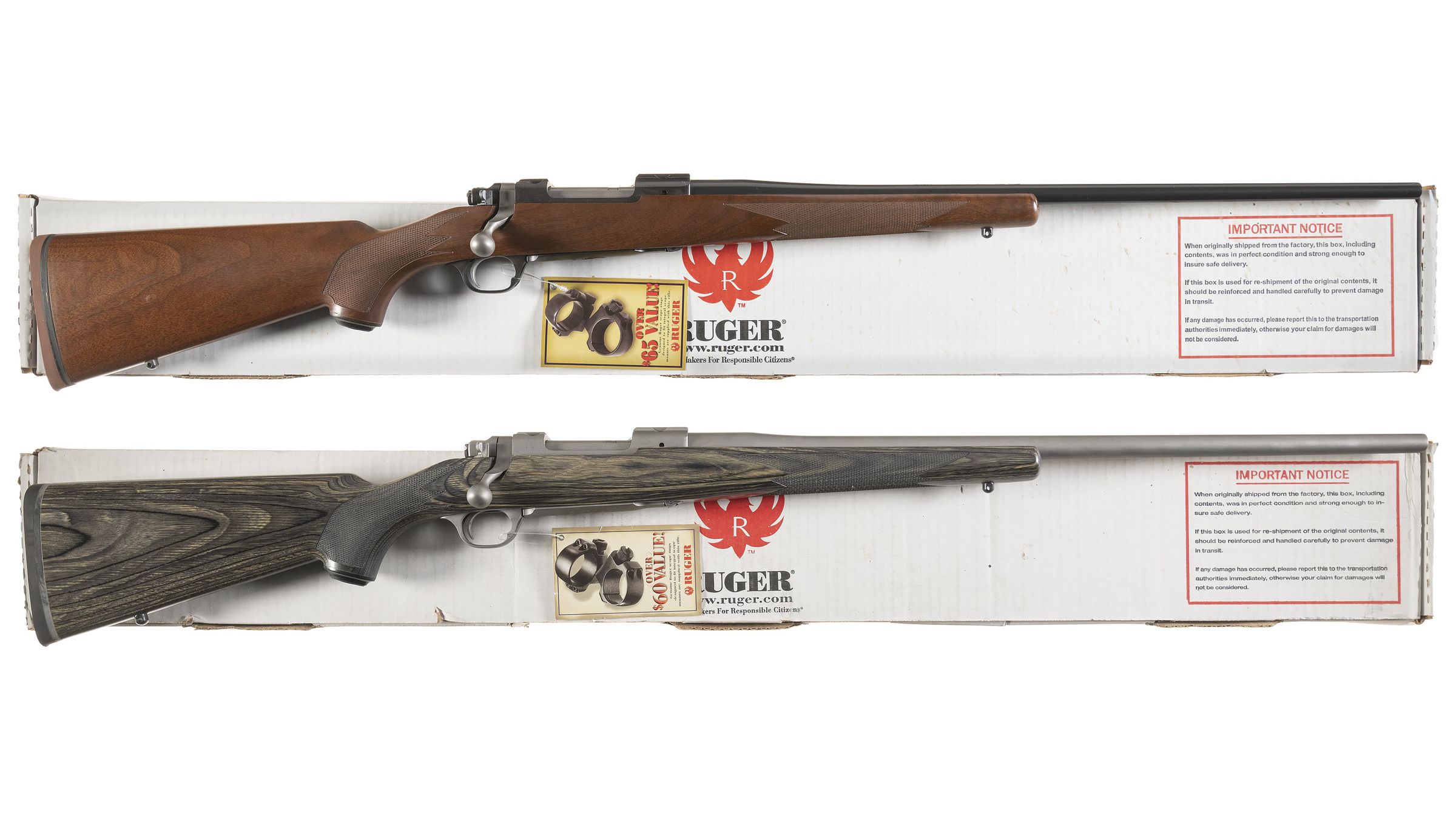Two Ruger M77 Hawkeye Bolt Action Rifles with Boxes | Rock Island Auction