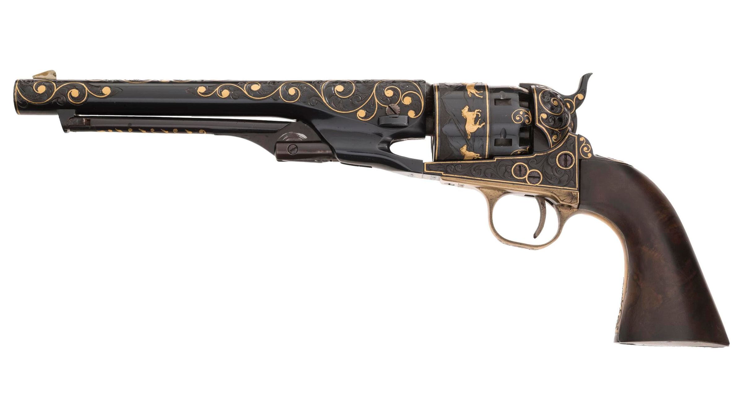 Engraved/Inlaid Copy of Colt Model 1860 Army Revolver | Rock Island Auction