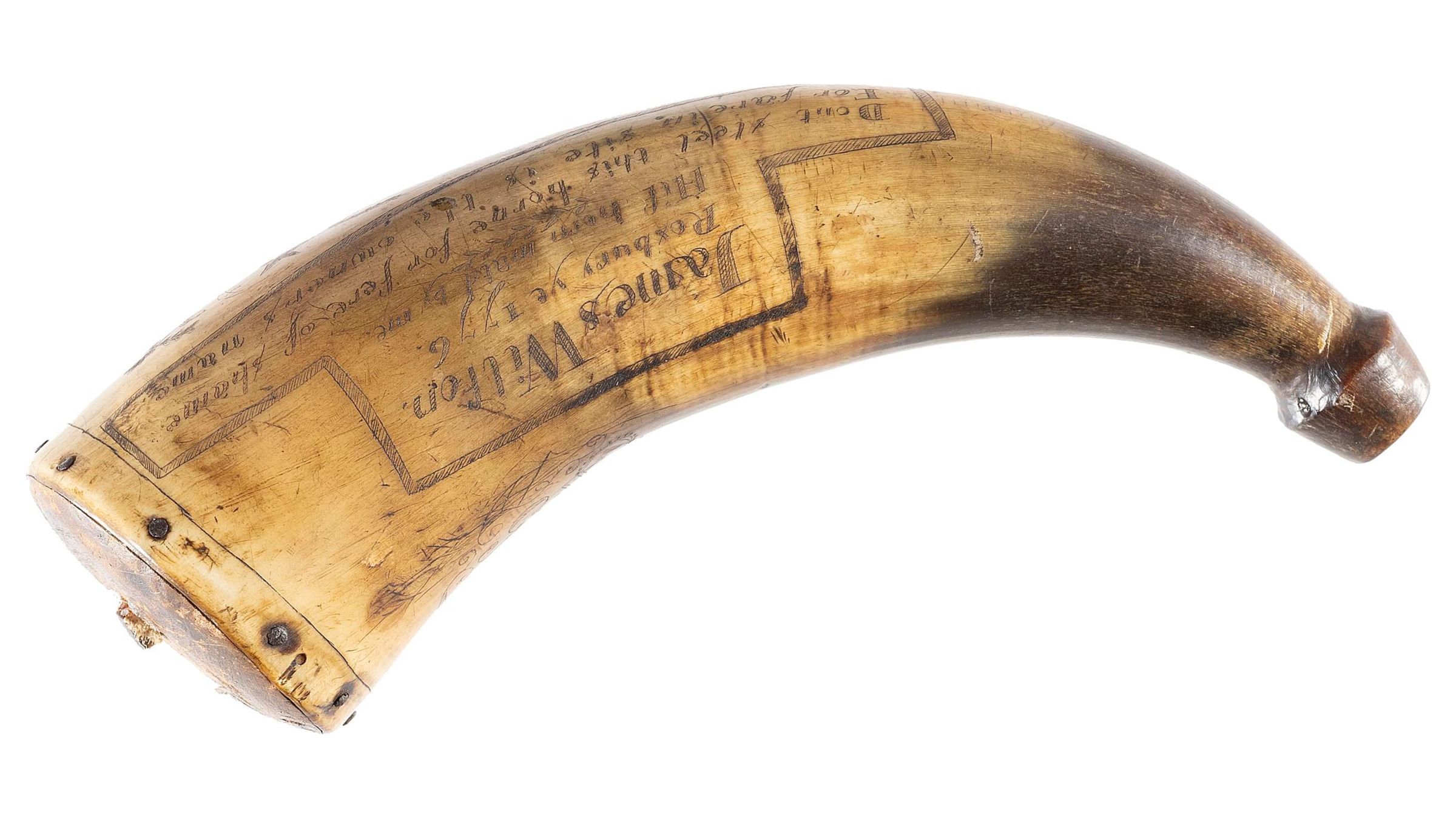Small Carved Powder Horn | Rock Island Auction