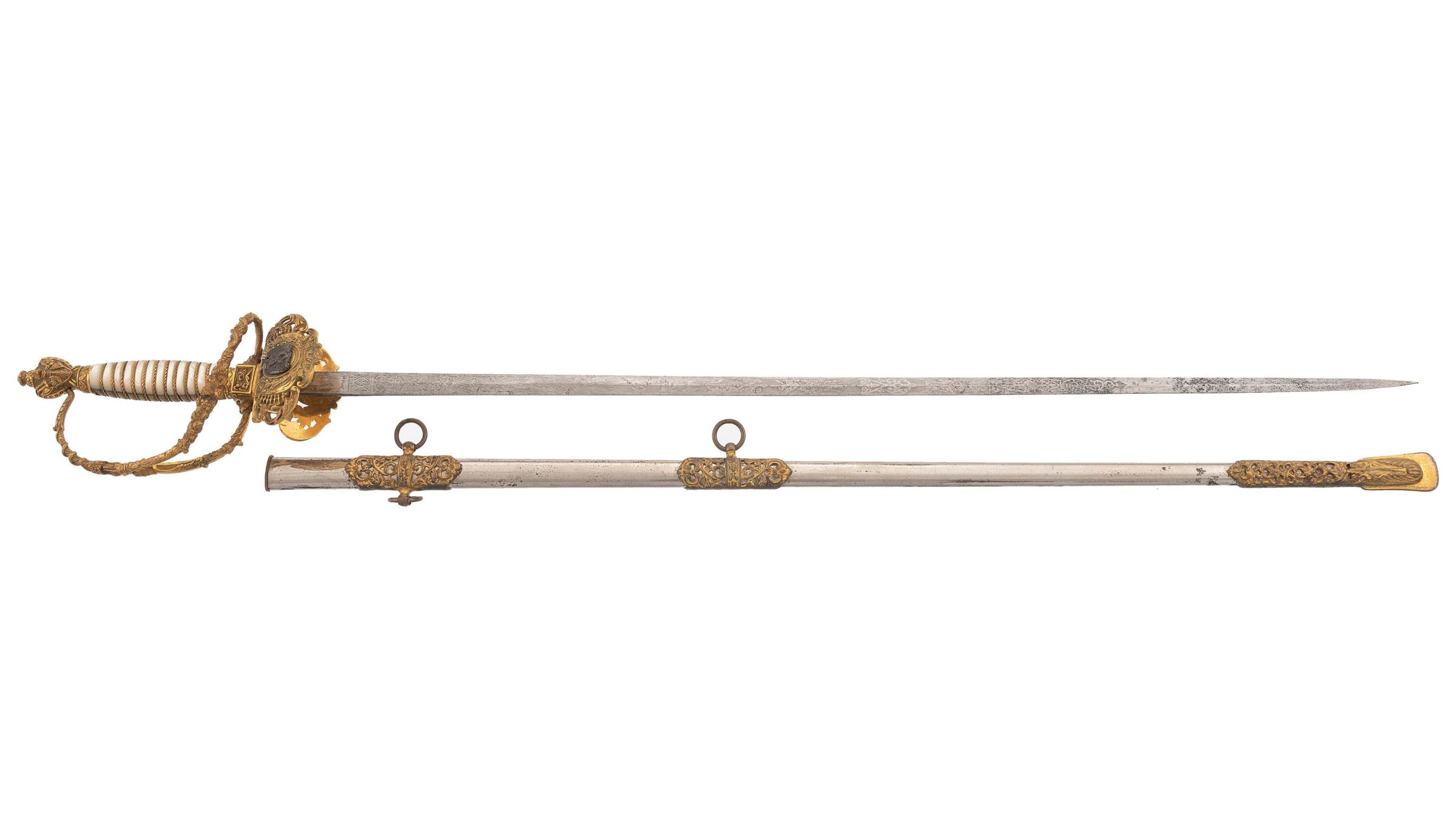 Non-Regulation Staff & Field Officer's Sword with Scabbard | Rock ...