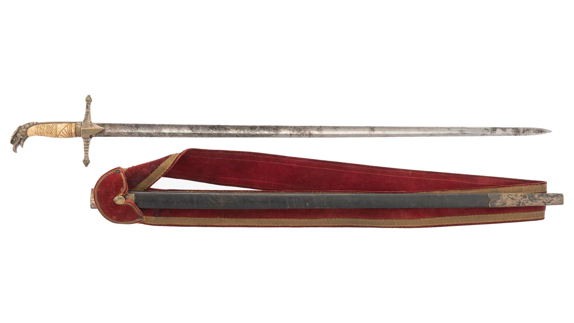 Militia Officer's Eagle Pommel Sword with Belt | Rock Island Auction
