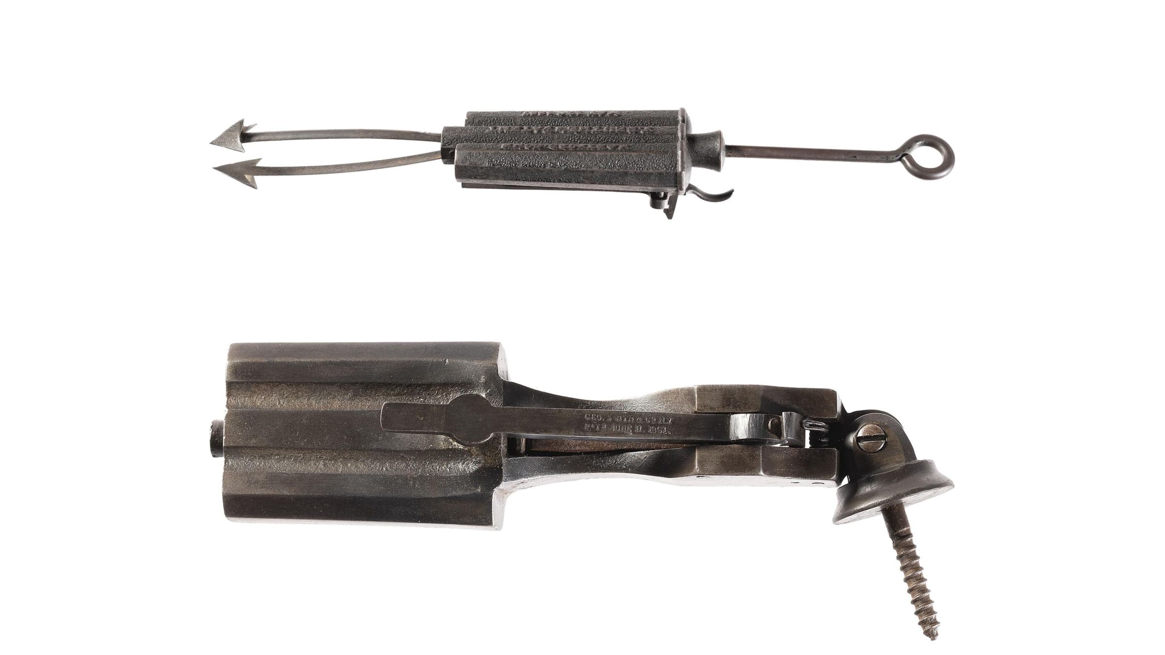 Two Antique American Percussion Trap Guns | Rock Island Auction