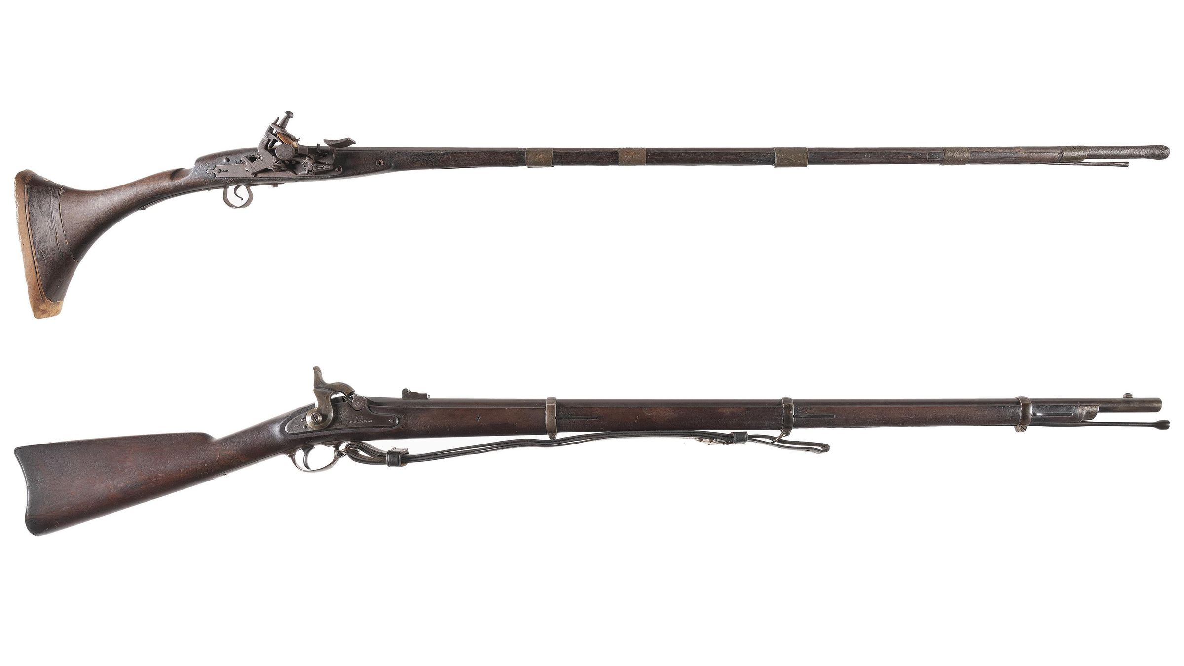 Two Antique Muzzle Loading Long Guns | Rock Island Auction