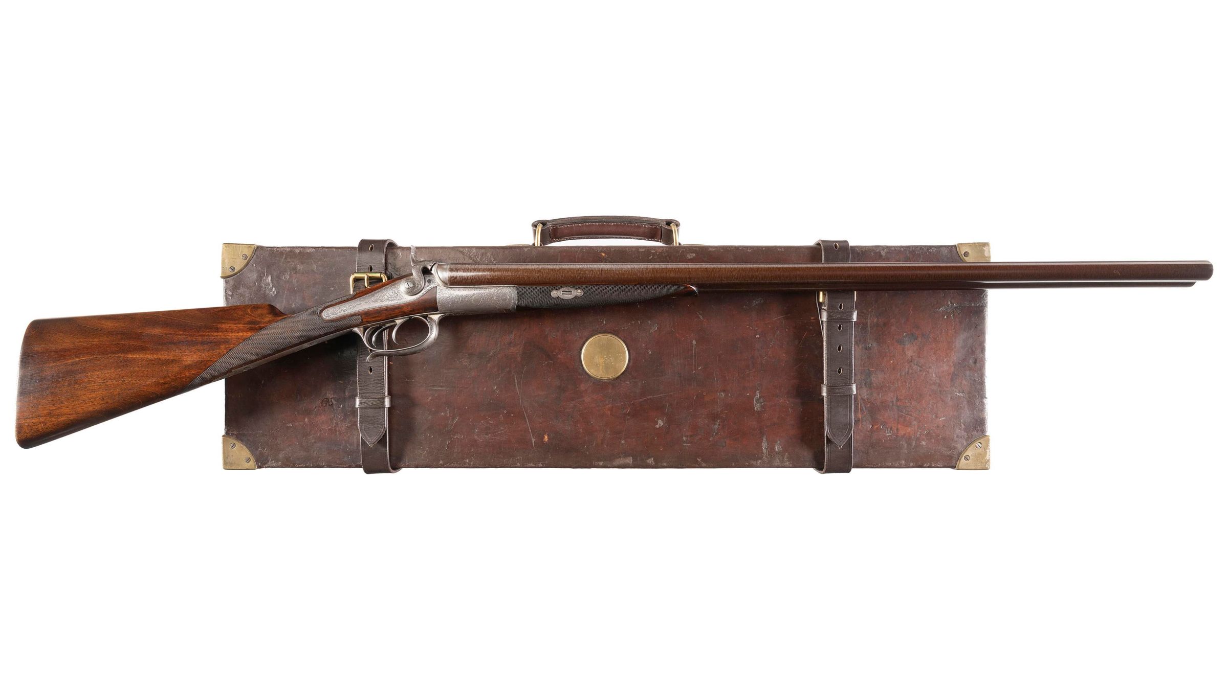 George H. Daw 12 Bore Double Barrel Hammer Shotgun with Case | Rock ...