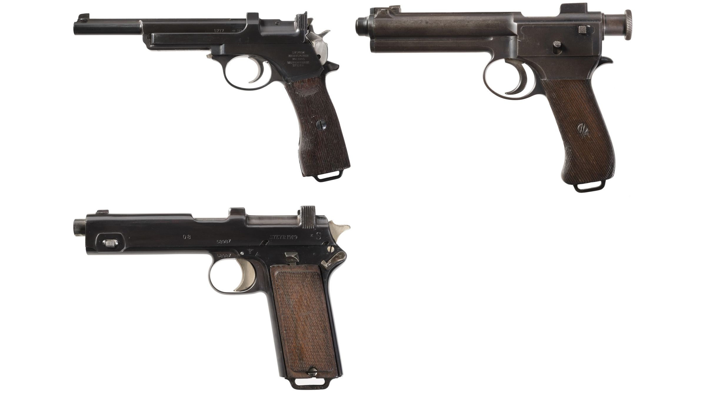 Three Austrian Military Pattern Semi-Automatic Pistols | Rock Island ...