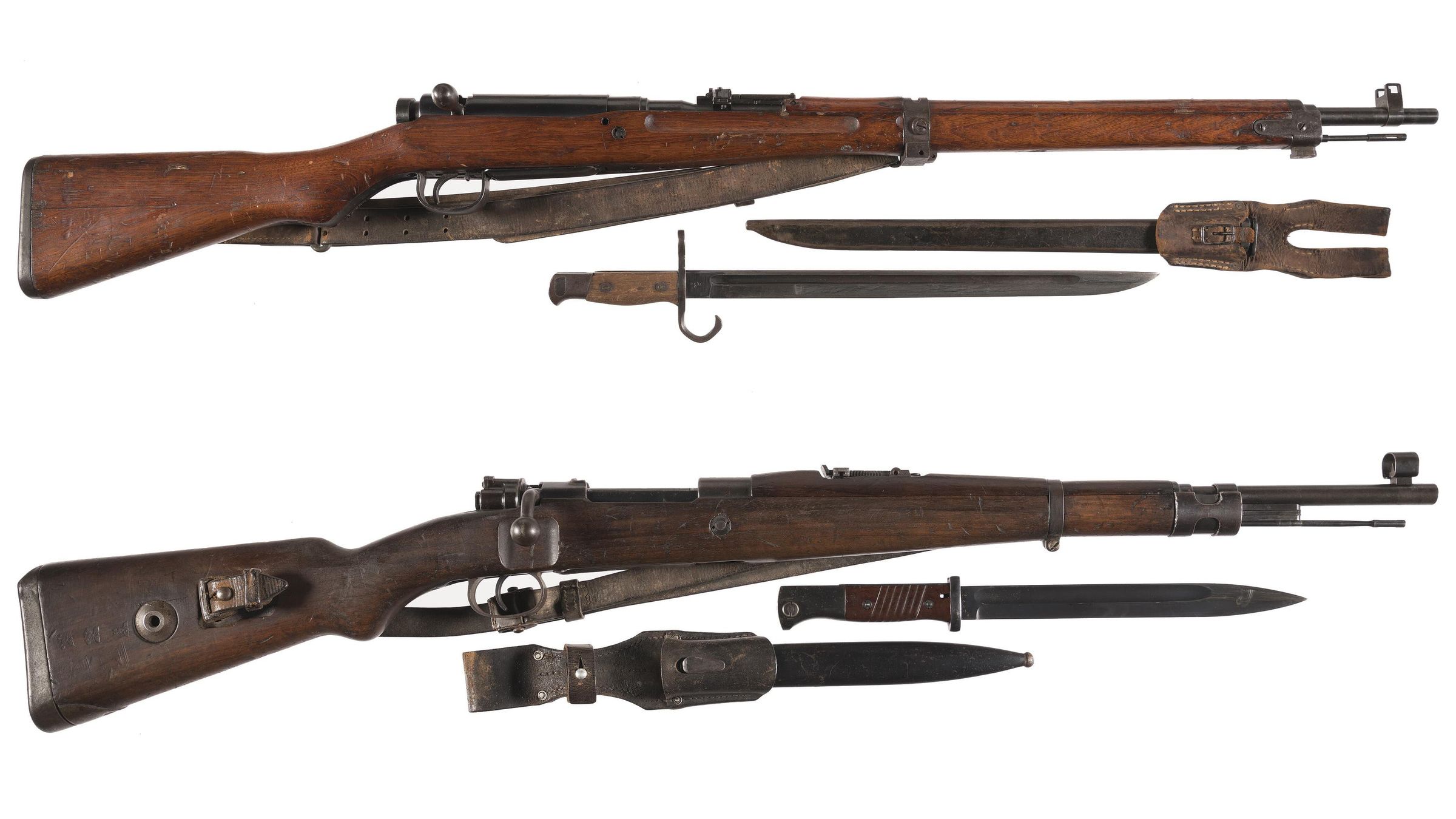 Two World War II Axis Military Bolt Action Rifles with Bayonets | Rock ...