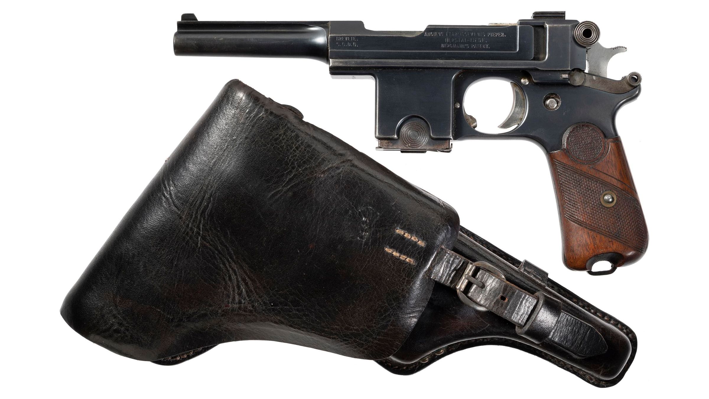 Pieper Bergmann Model 1910 Semi-Automatic Pistol with Holster | Rock ...