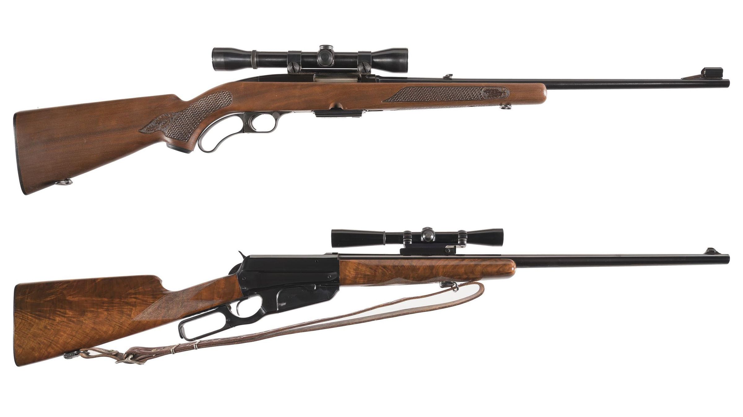 Two Winchester Lever Action Rifles with Scopes | Rock Island Auction