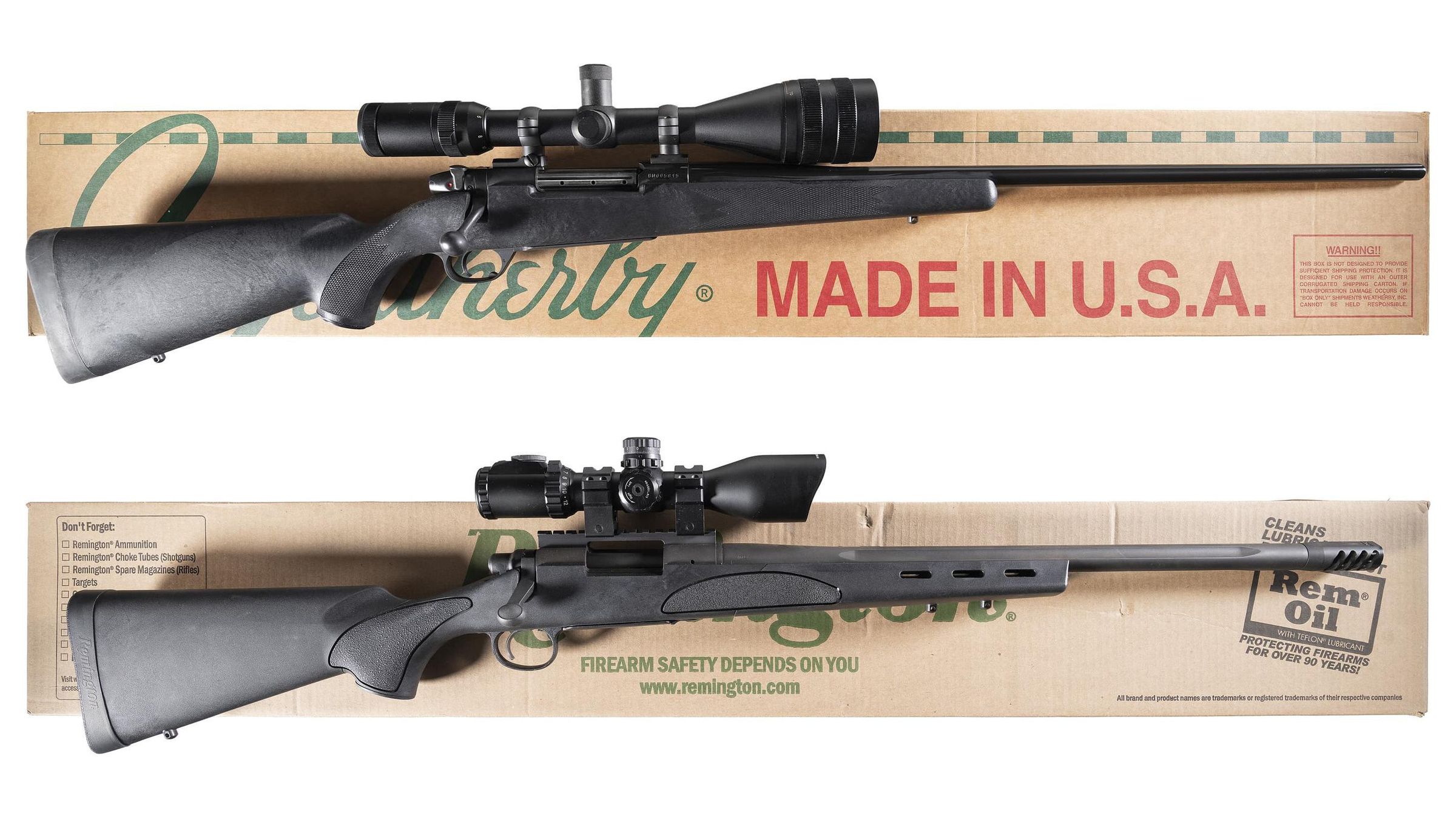Two Scoped Sporting Bolt Action Rifles with Box | Rock Island Auction