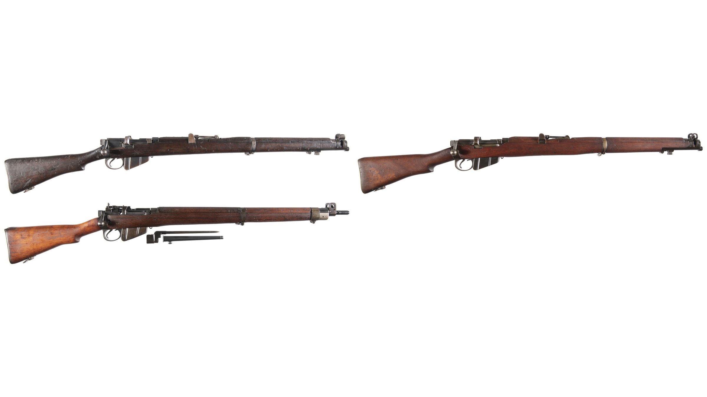 Three British Military Pattern Lee-Enfield Bolt Action Rifles | Rock ...