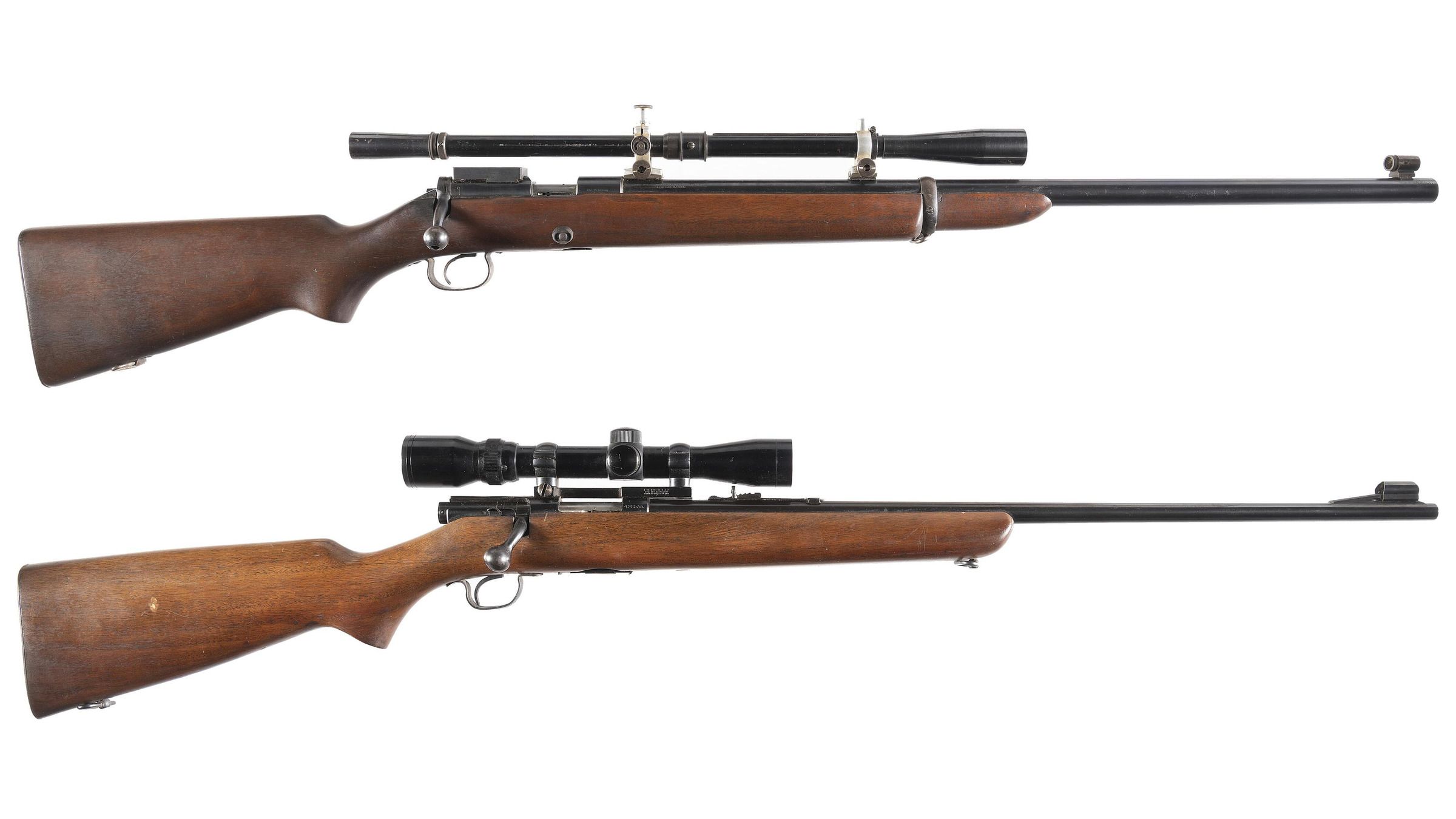 Two Winchester Bolt Action Rifles with Scopes | Rock Island Auction