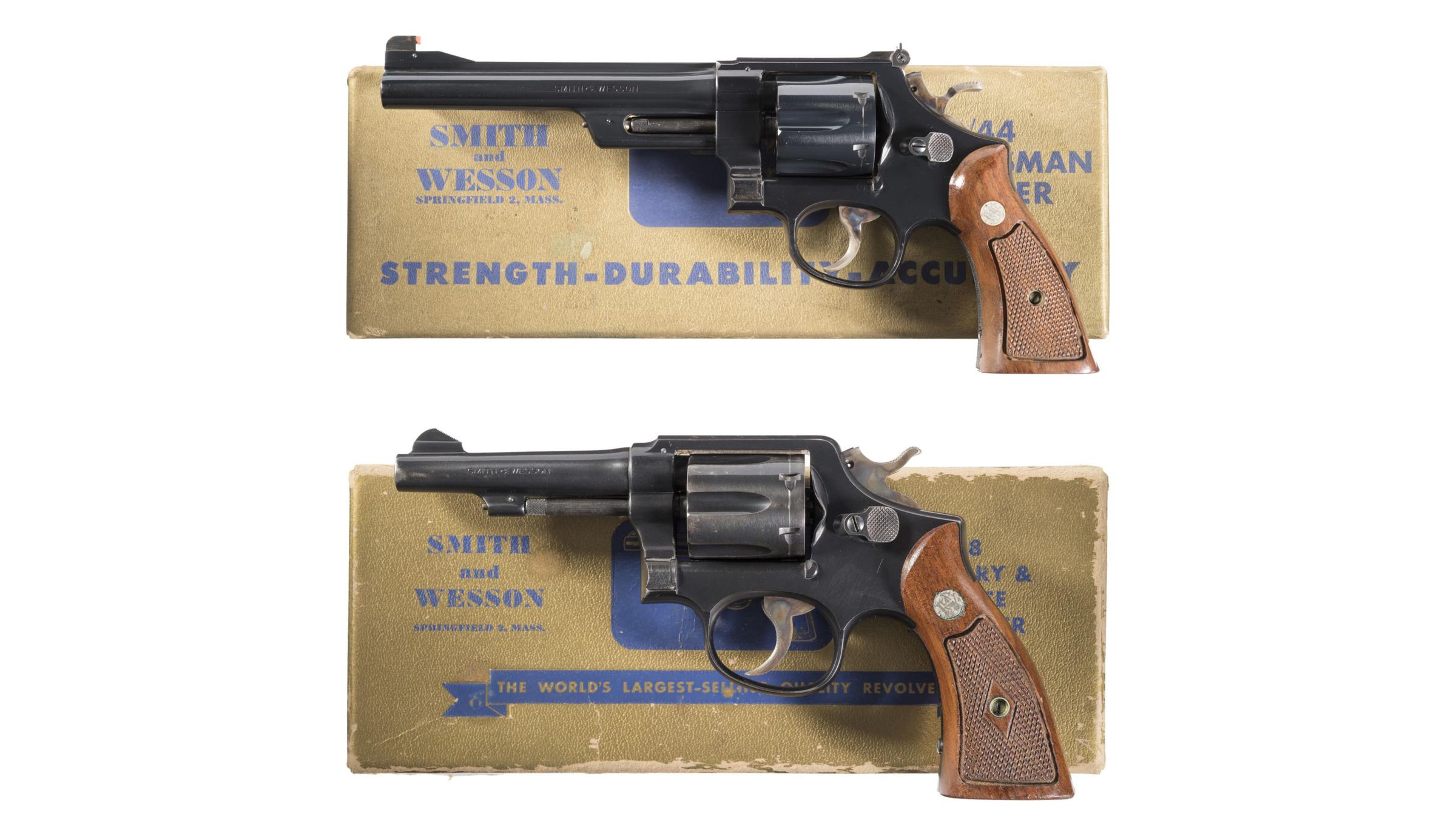 Two Smith & Wesson Double Action Revolvers with Gold Boxes | Rock ...
