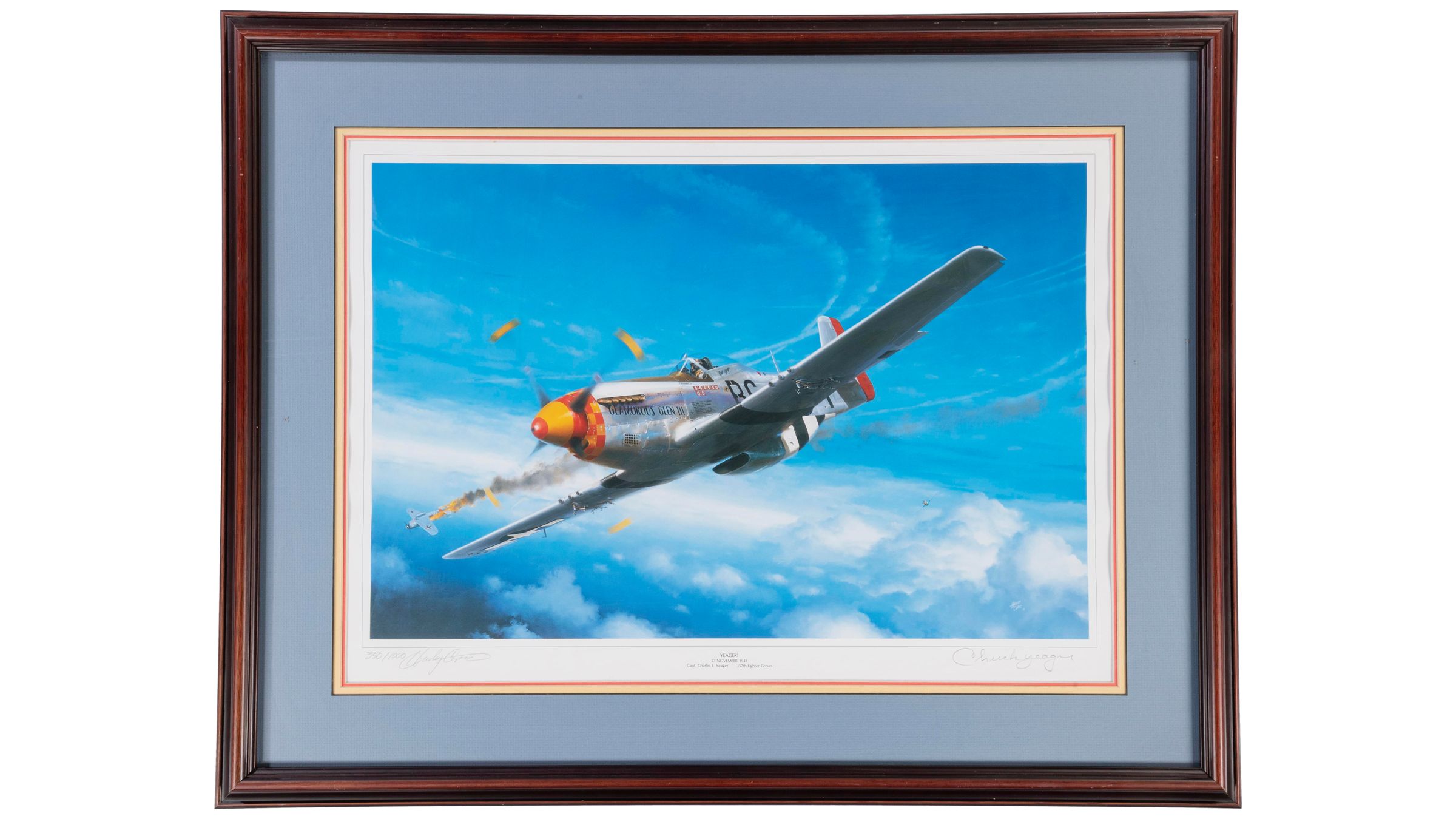 Three Framed Chuck Yeager Aviation Signed Prints | Rock Island Auction