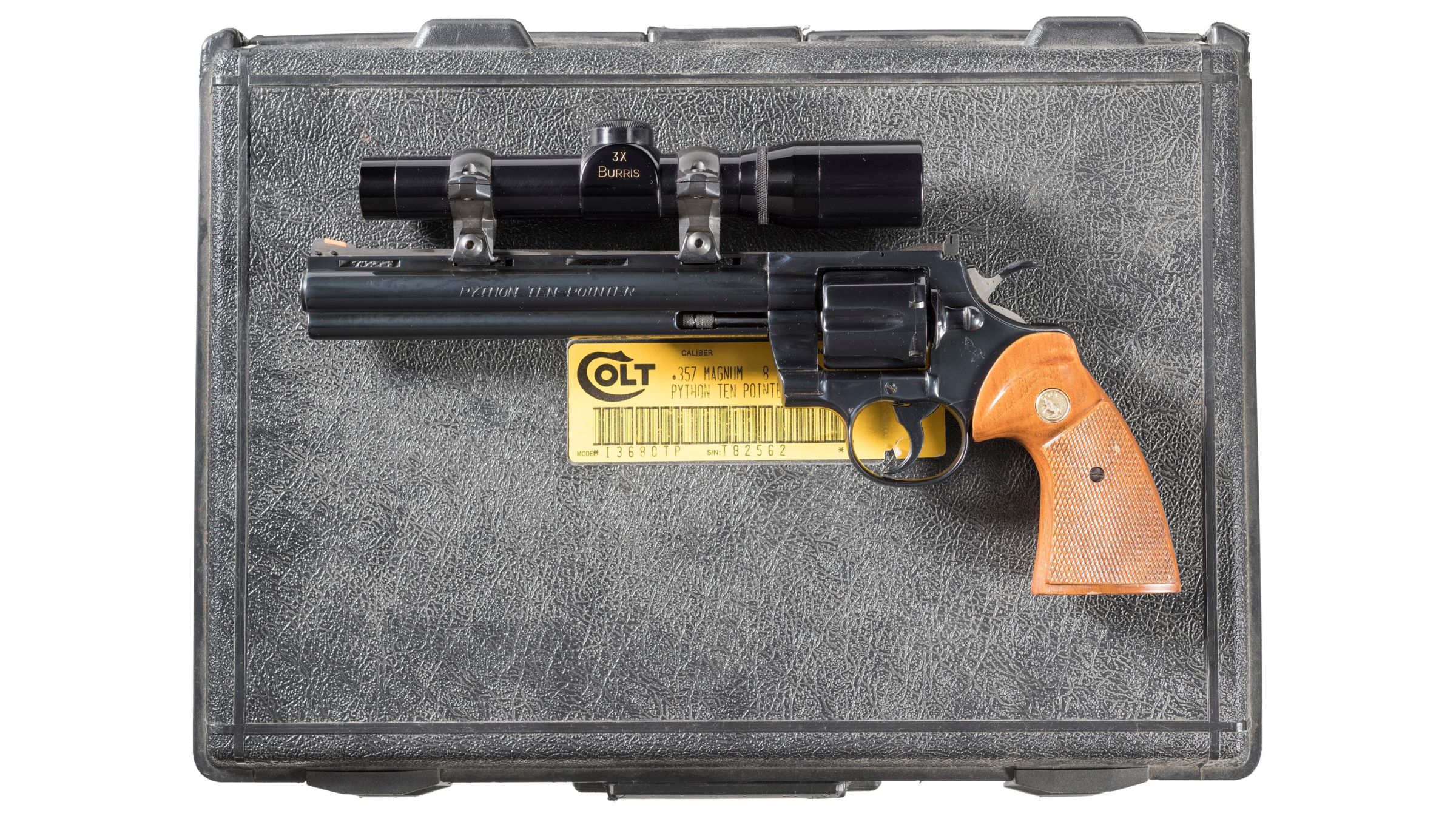 Colt Ten Pointer Python Double Action Revolver With Scope Rock Island Auction