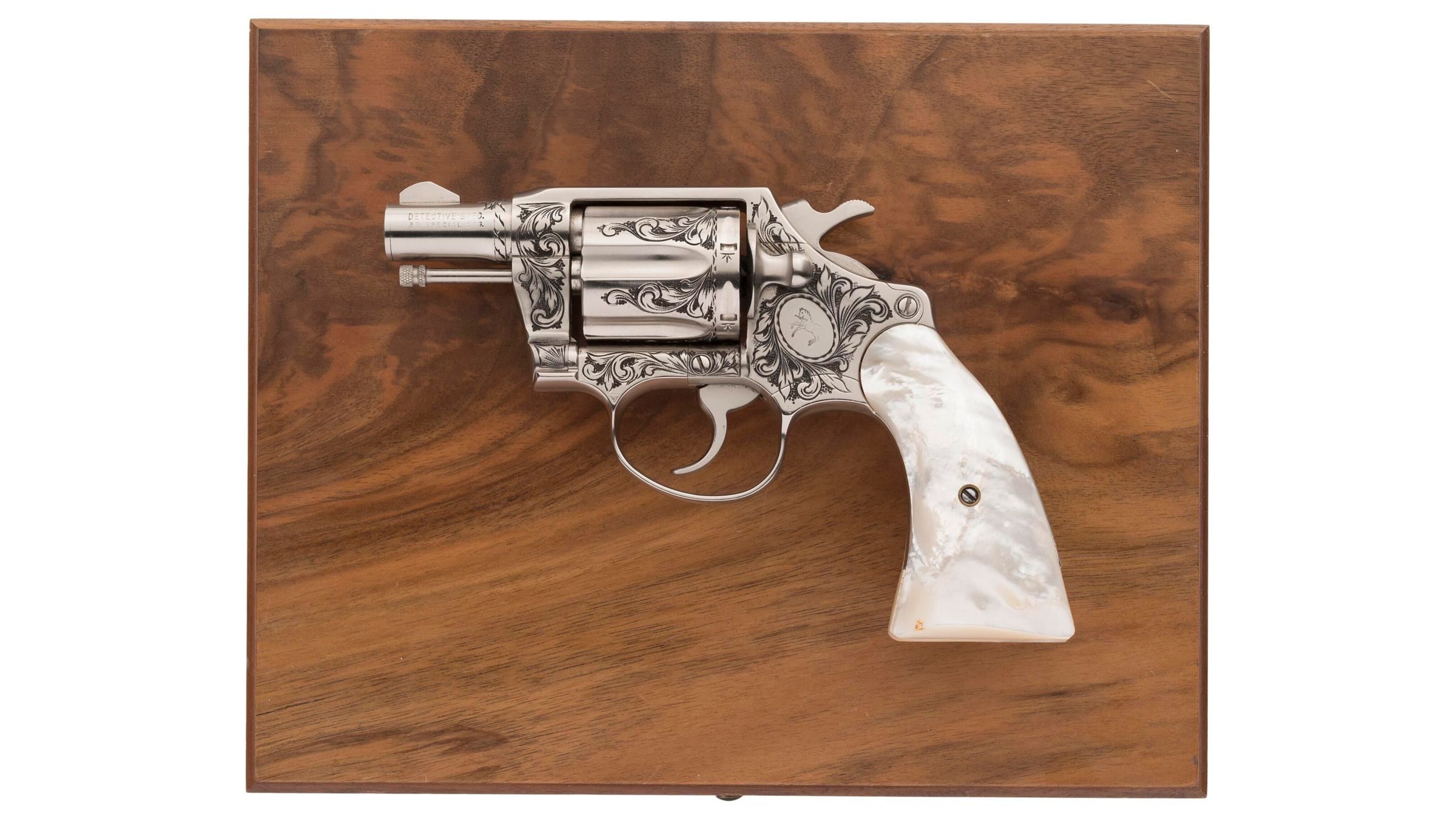 Engraved Colt Detective Special Revolver With Pearl Grips Rock Island