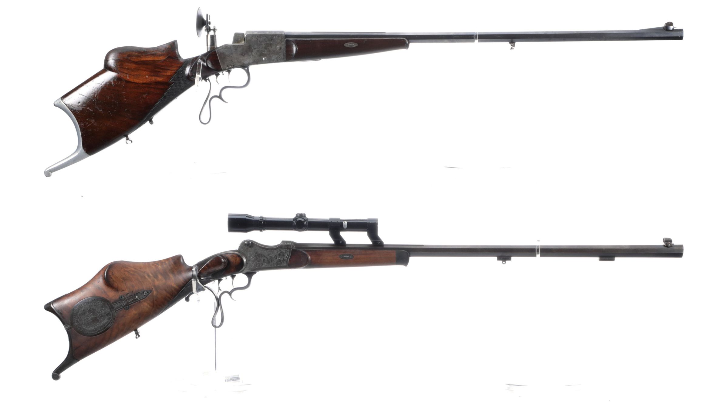 Two German Single Shot Schuetzen Rifles | Rock Island Auction