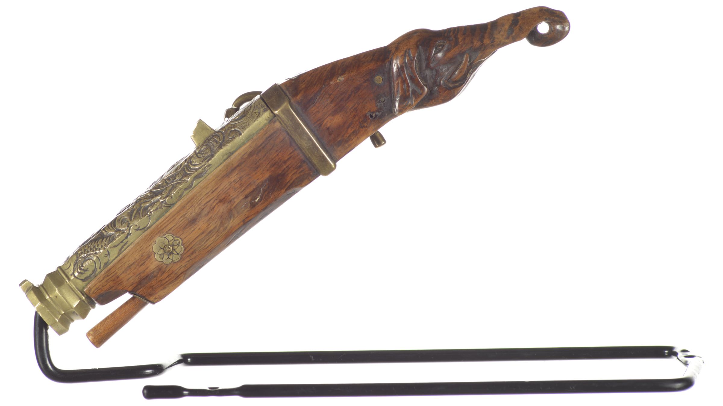 Dragon Engraved and Elephant Carved Japanese Matchlock Pistol | Rock ...