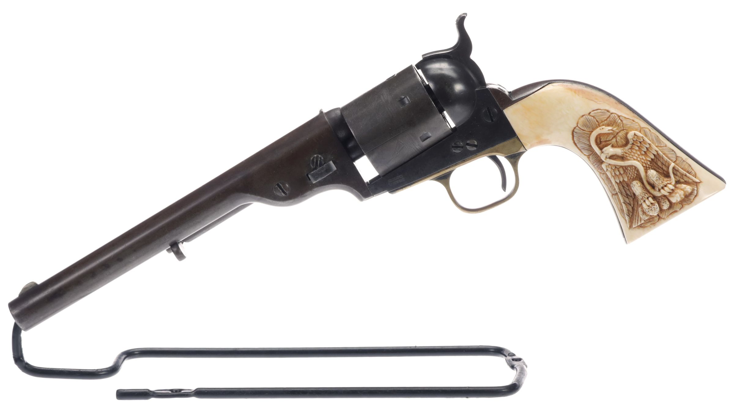 Colt 1871-72 Open Top Revolver with Eagle Carved Grip and Letter | Rock ...