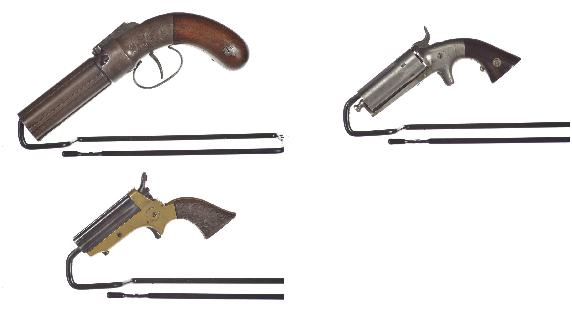 Three Antique Pepperbox Pistols | Rock Island Auction