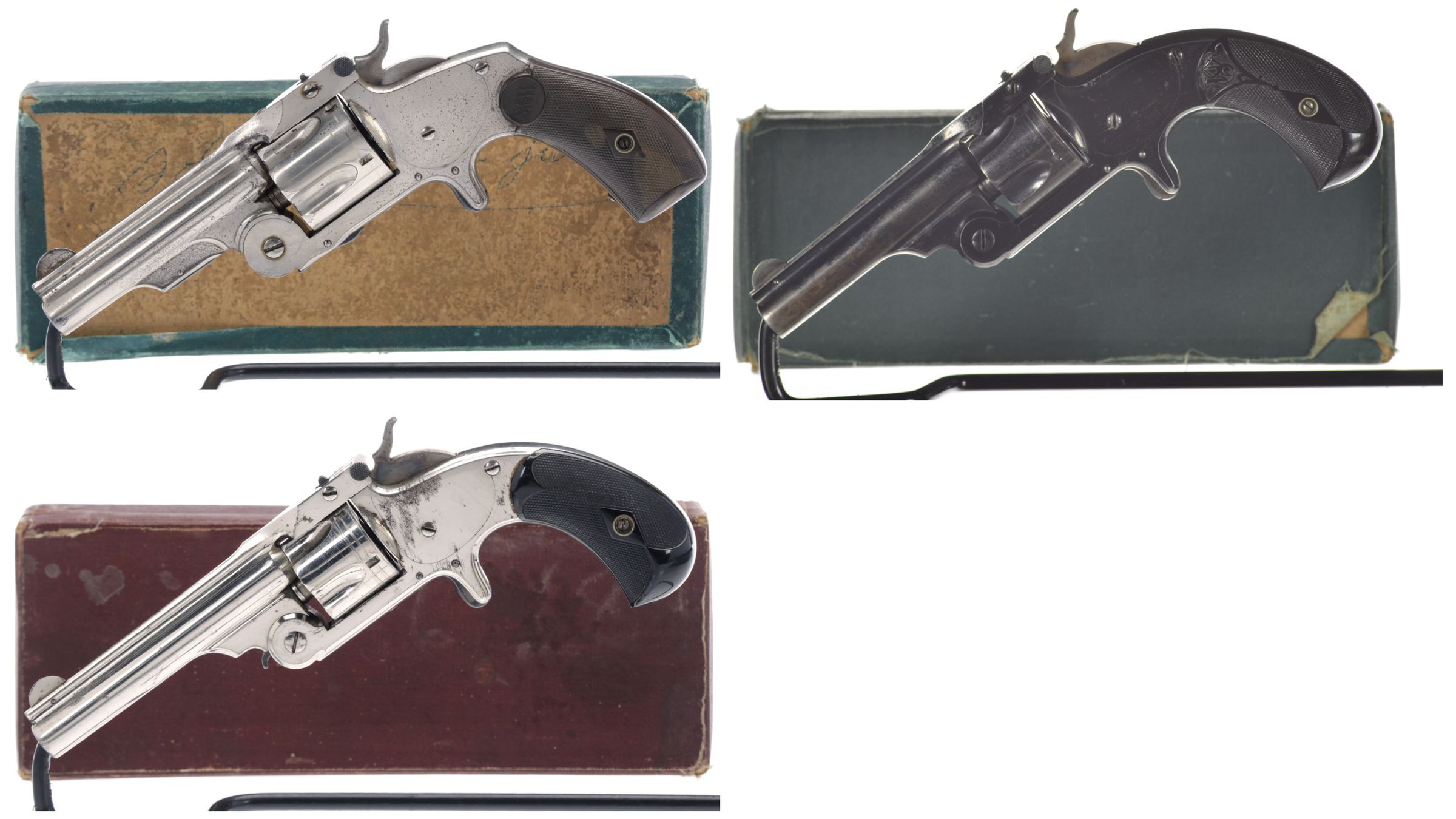 Three Smith & Wesson Spur Trigger Revolvers with Boxes | Rock Island ...
