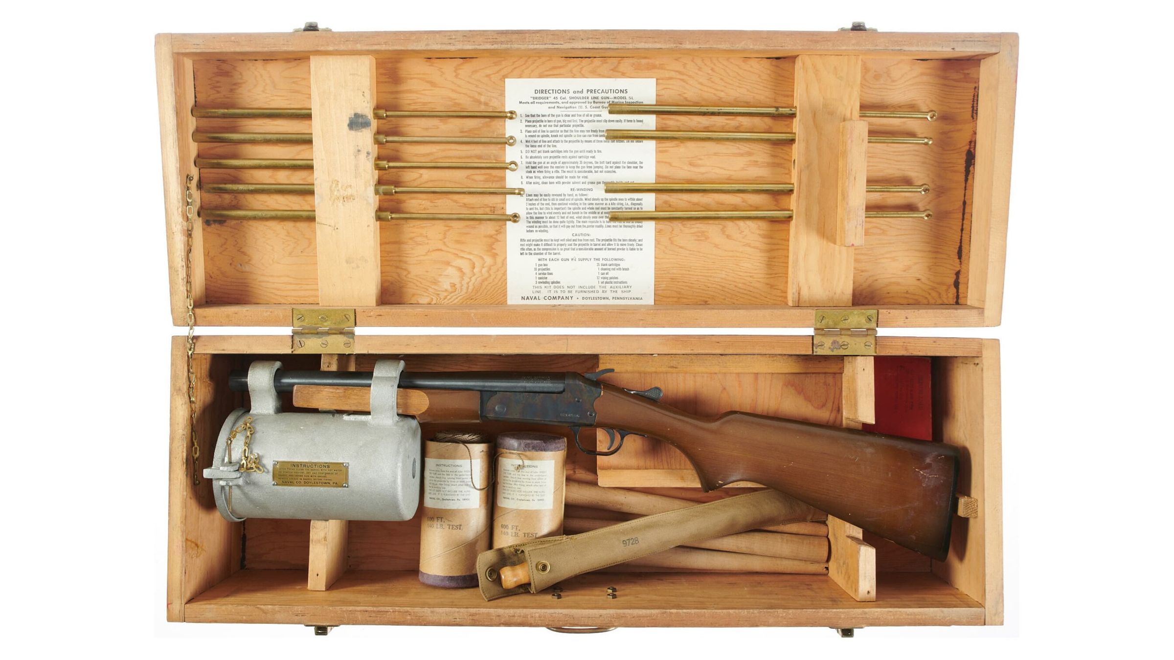 Naval Co. Bridger Line Throwing Gun with Crate and Accessories | Rock ...