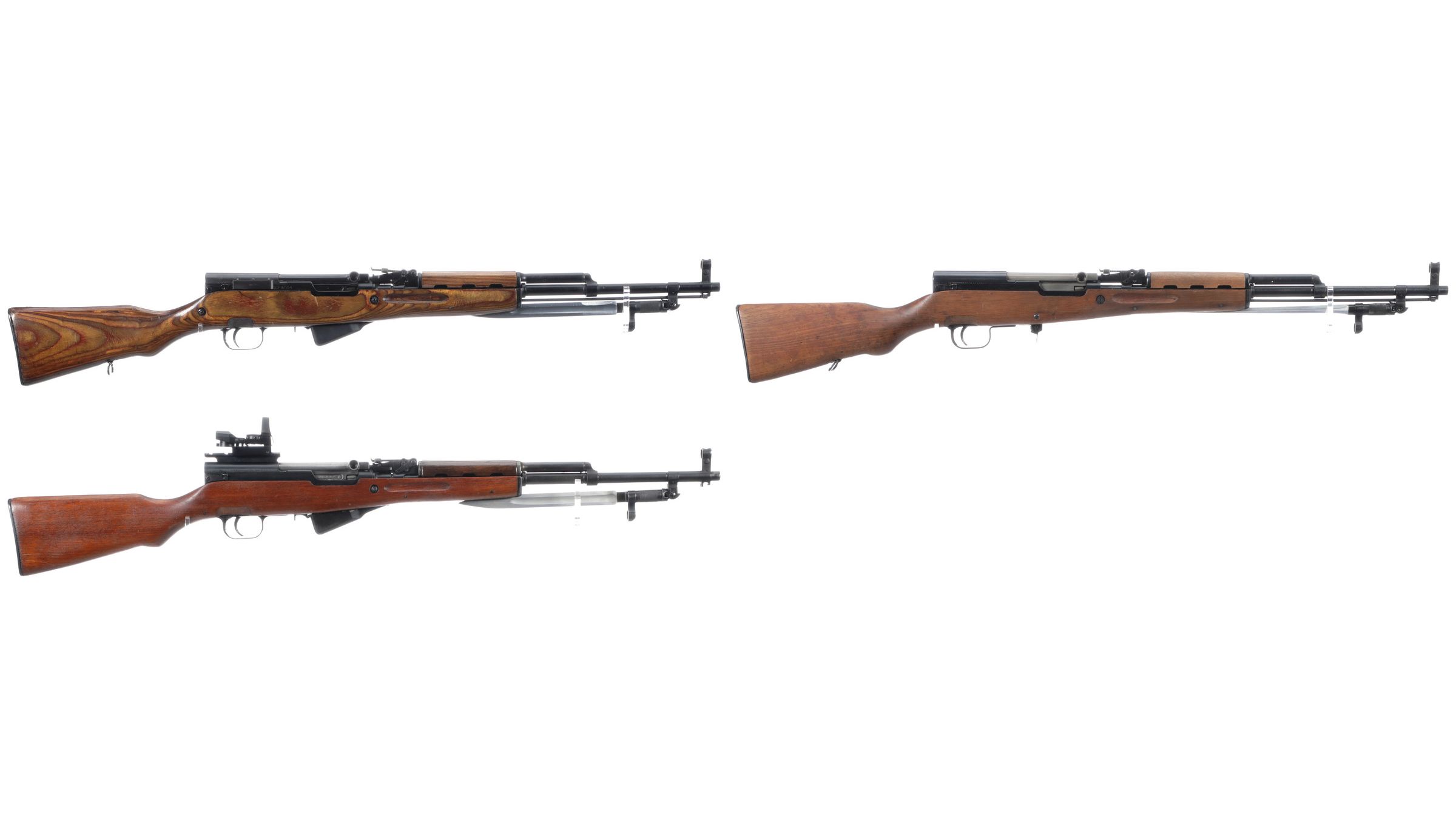 Three SKS Semi-Automatic Rifles with Bayonets | Rock Island Auction