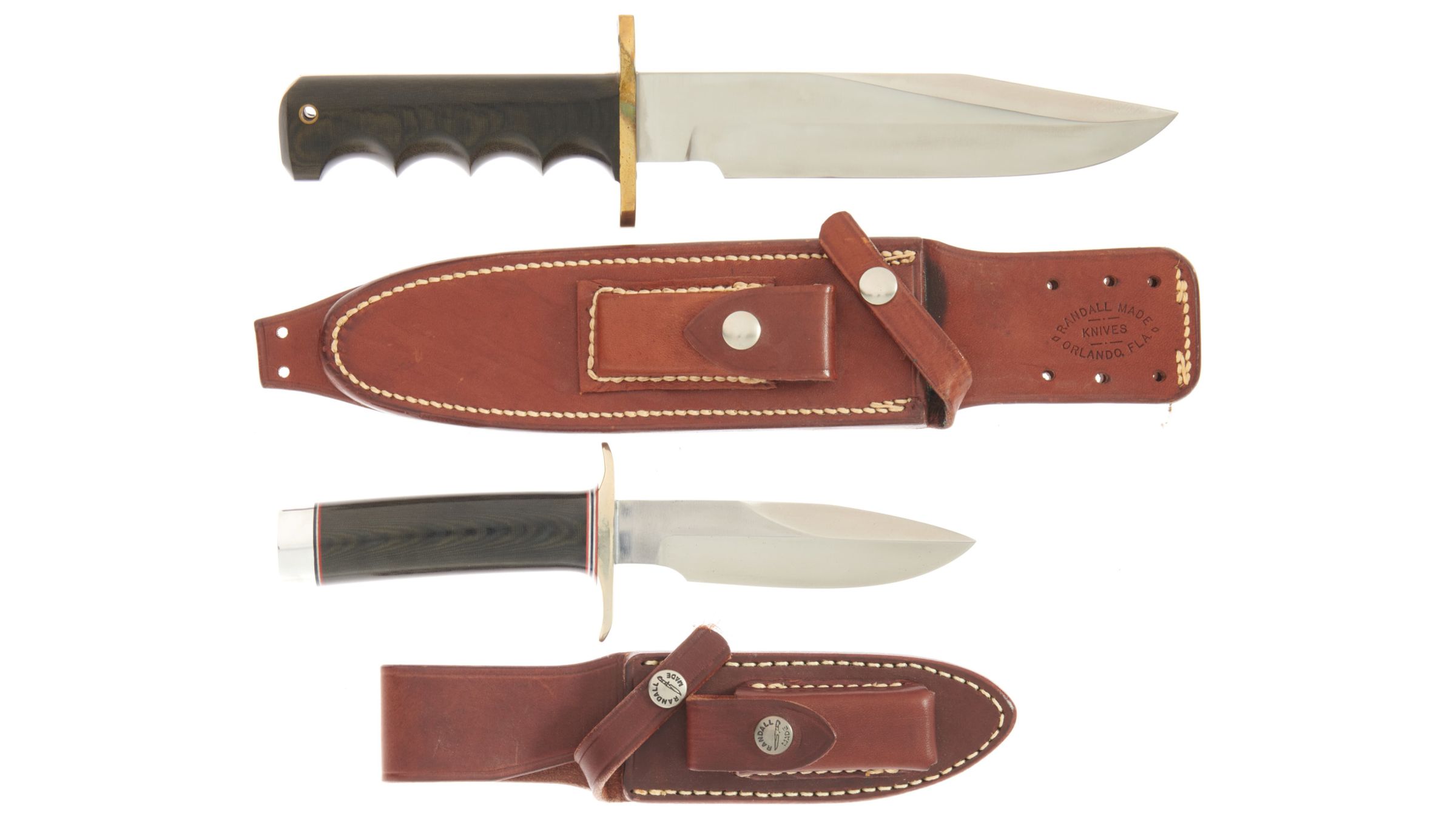Two Randall Knives With Leather Sheaths Rock Island Auction