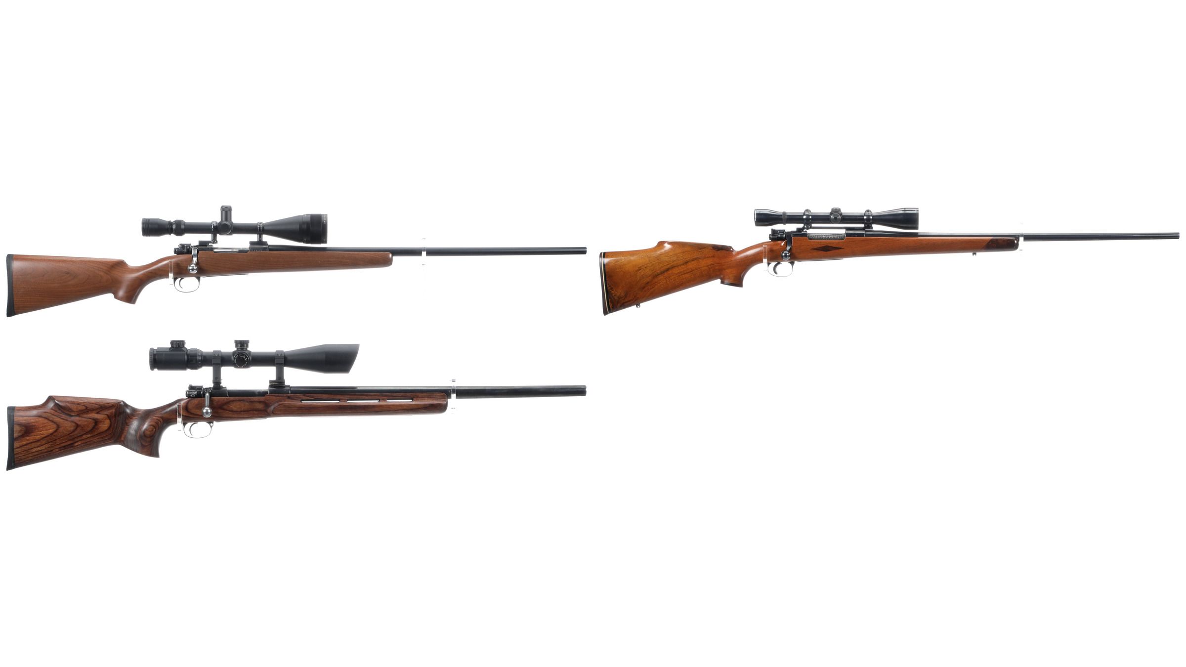 Three Custom Bolt Action Sporting Rifles with Scopes | Rock Island Auction