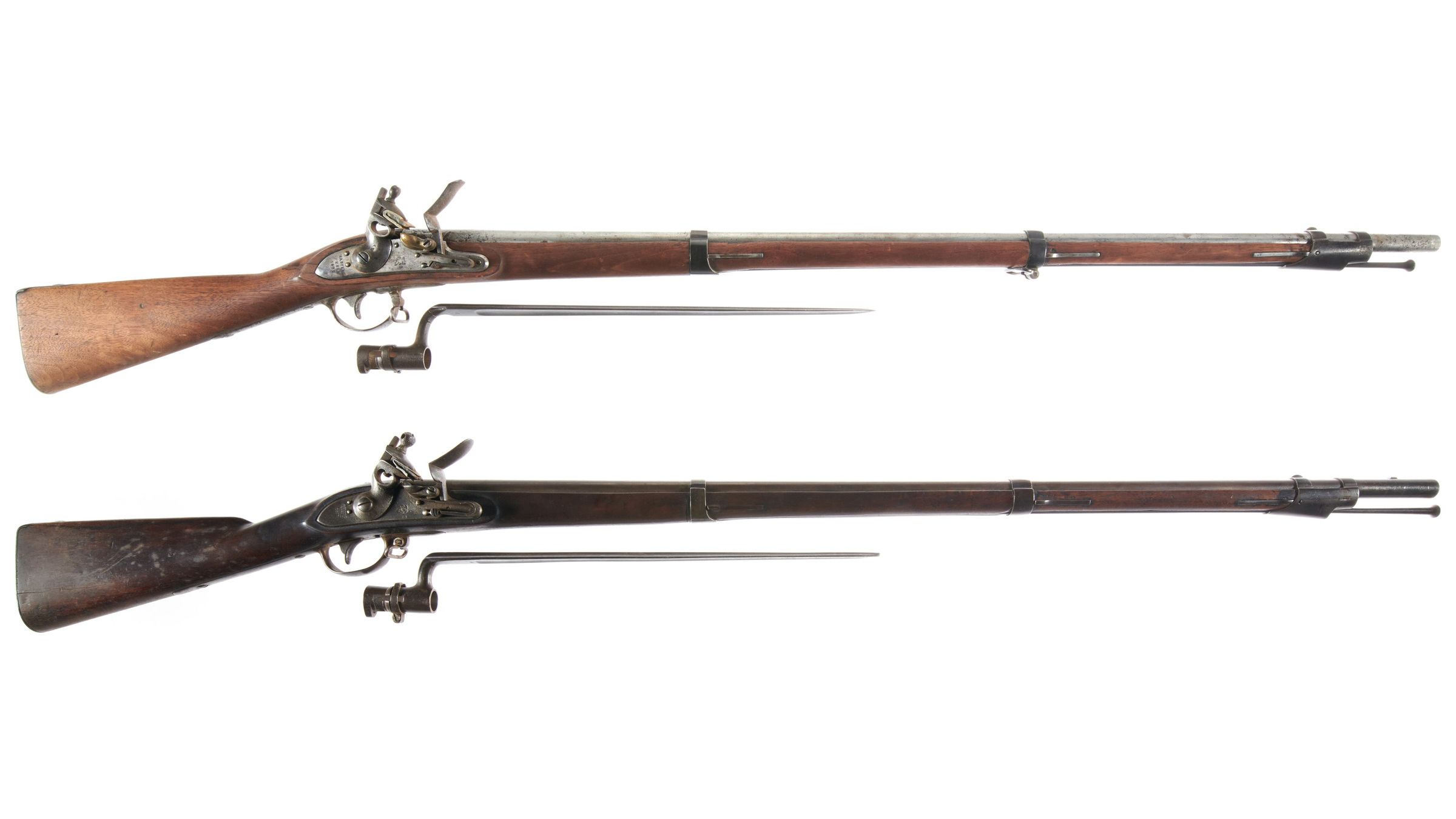 Two U.S. Martial Flintlock Muskets with Bayonets | Rock Island Auction