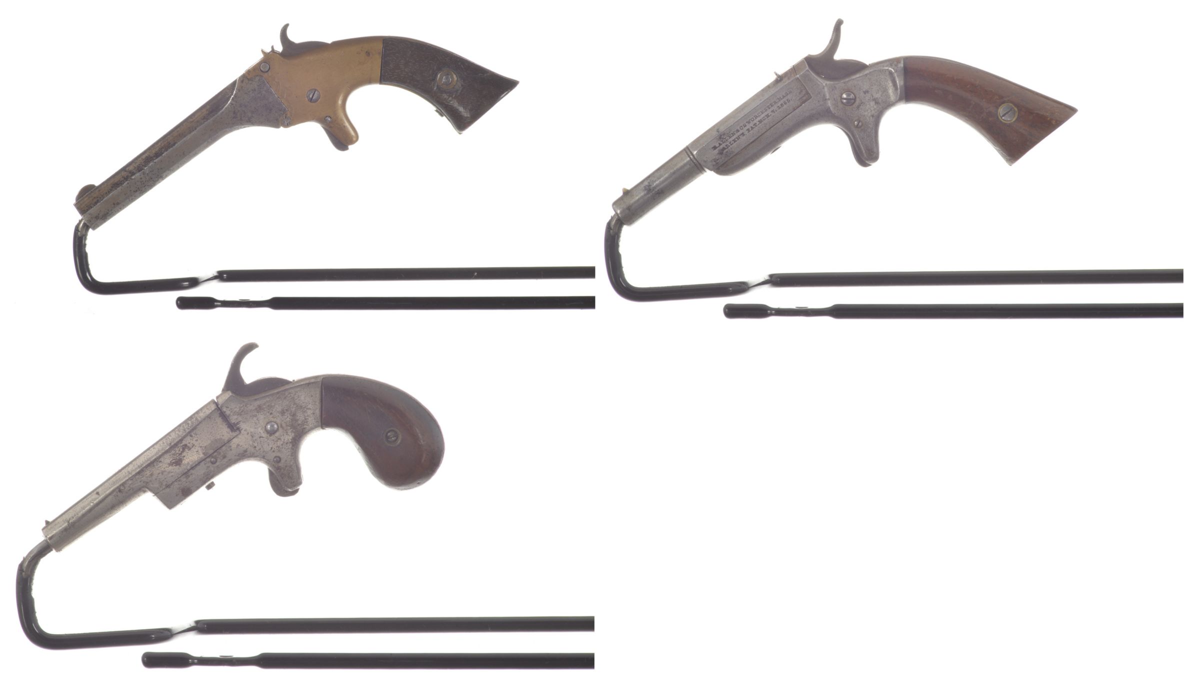 Three Antique Single Shot Pocket Pistols | Rock Island Auction