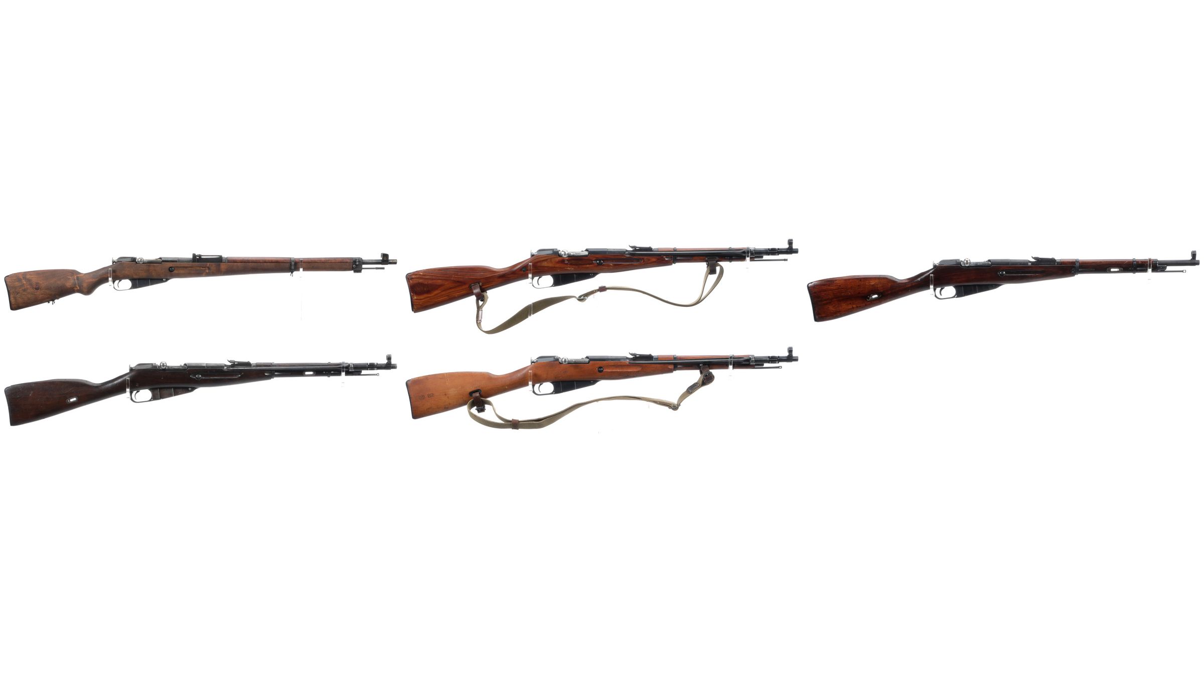 Five Military Pattern Mosin-Nagant Bolt Action Longarms | Rock Island ...