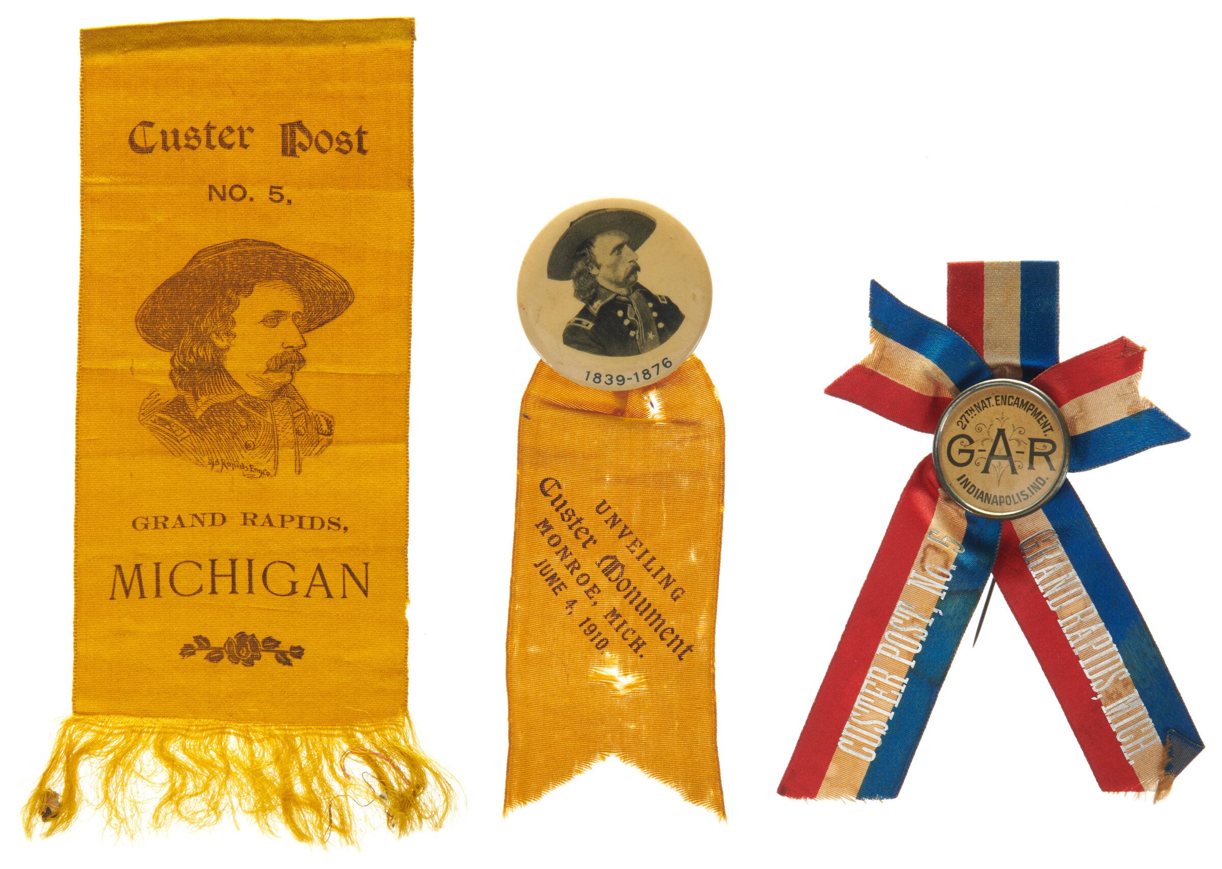 Grouping of Rare George Custer Related Ribbons/Badges | Rock Island Auction