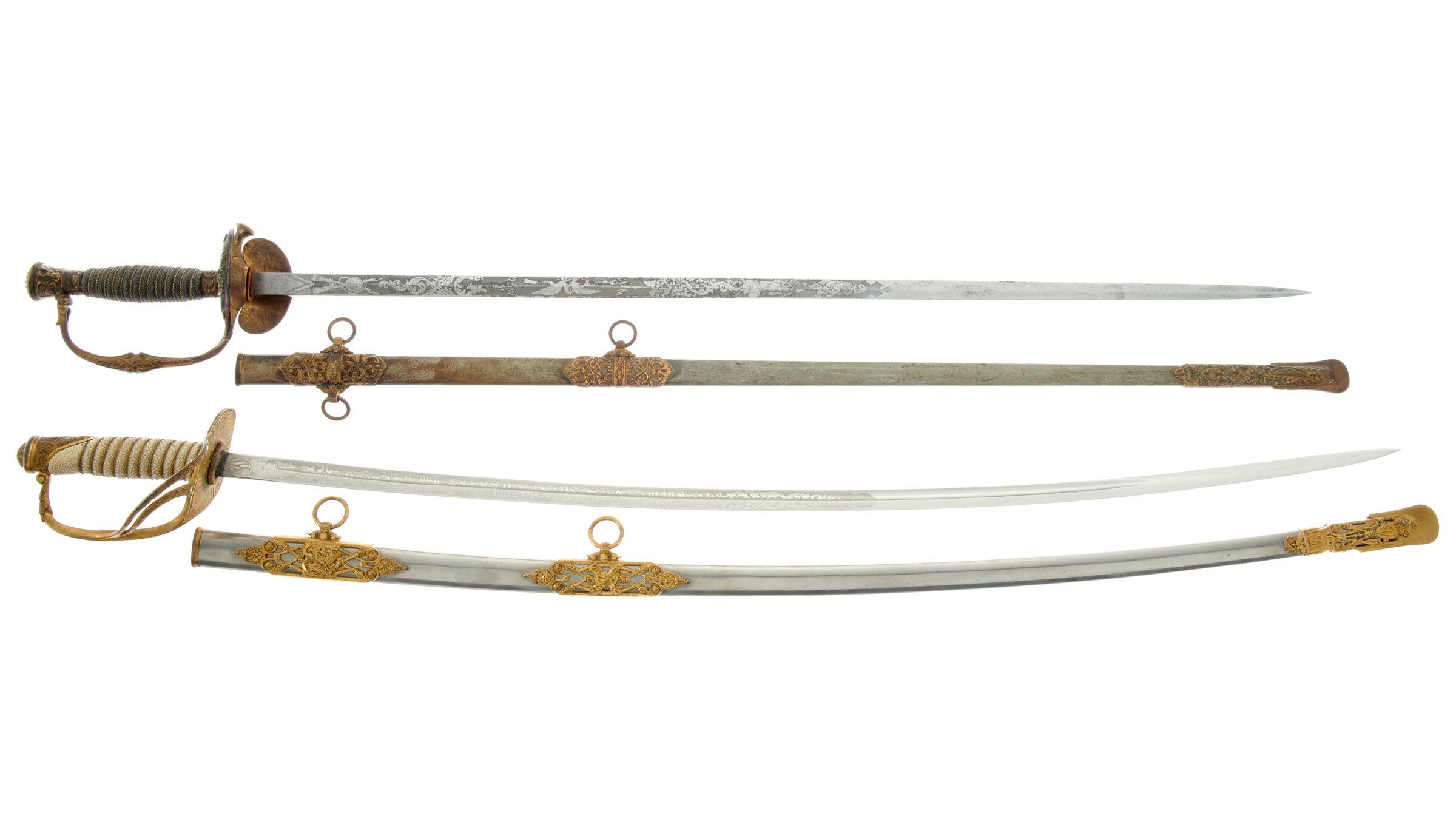 Two American Swords, One Presentation Etched | Rock Island Auction
