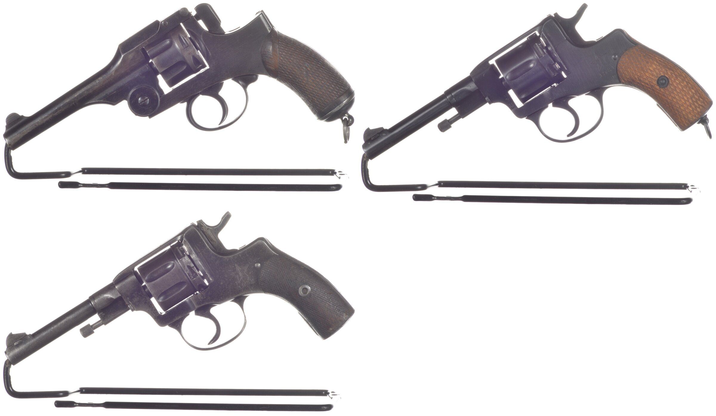 Three WWII Era Military Double Action Revolvers with Holsters | Rock ...
