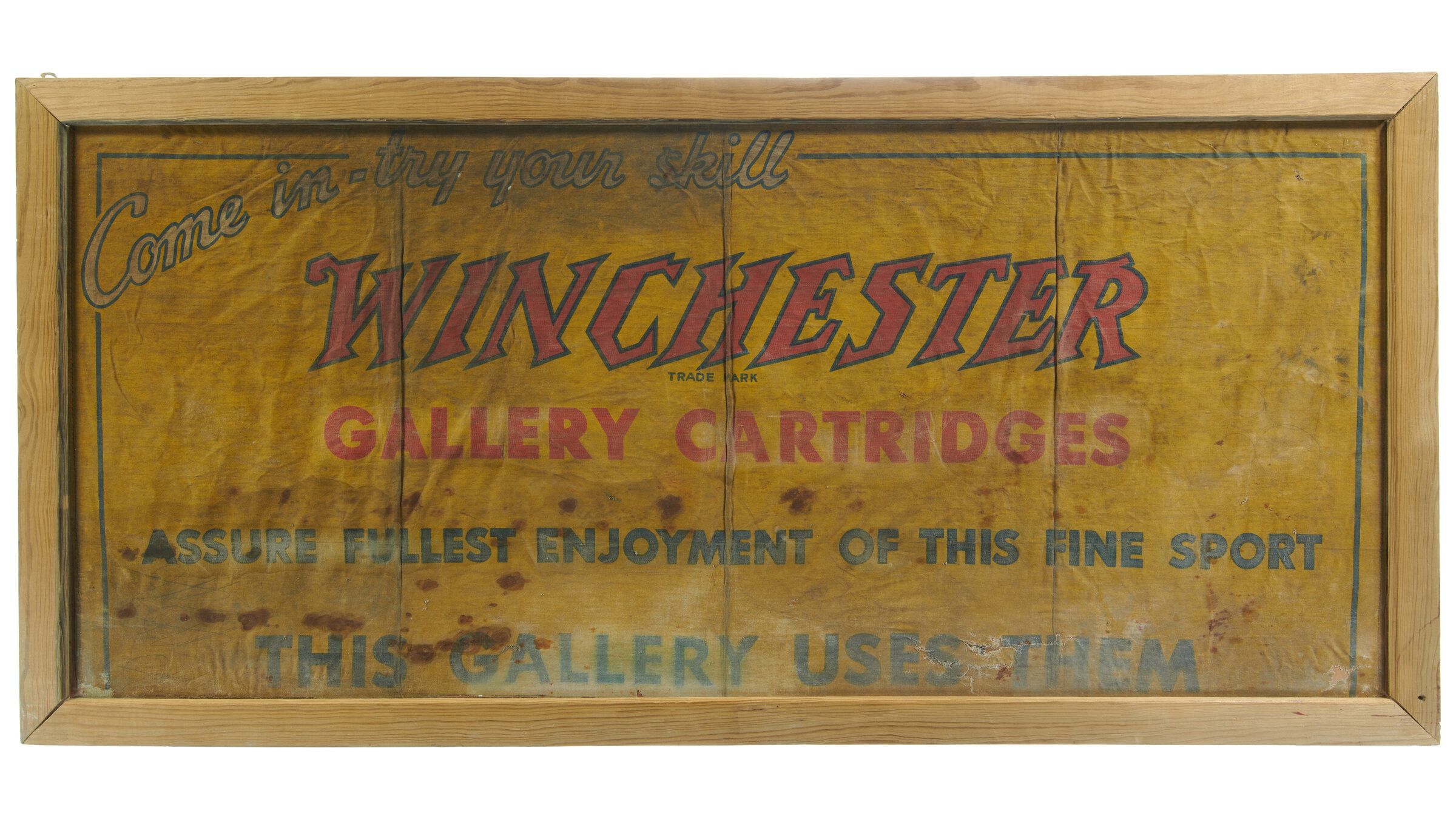 Large Framed Winchester Shooting Gallery Banner | Rock Island Auction