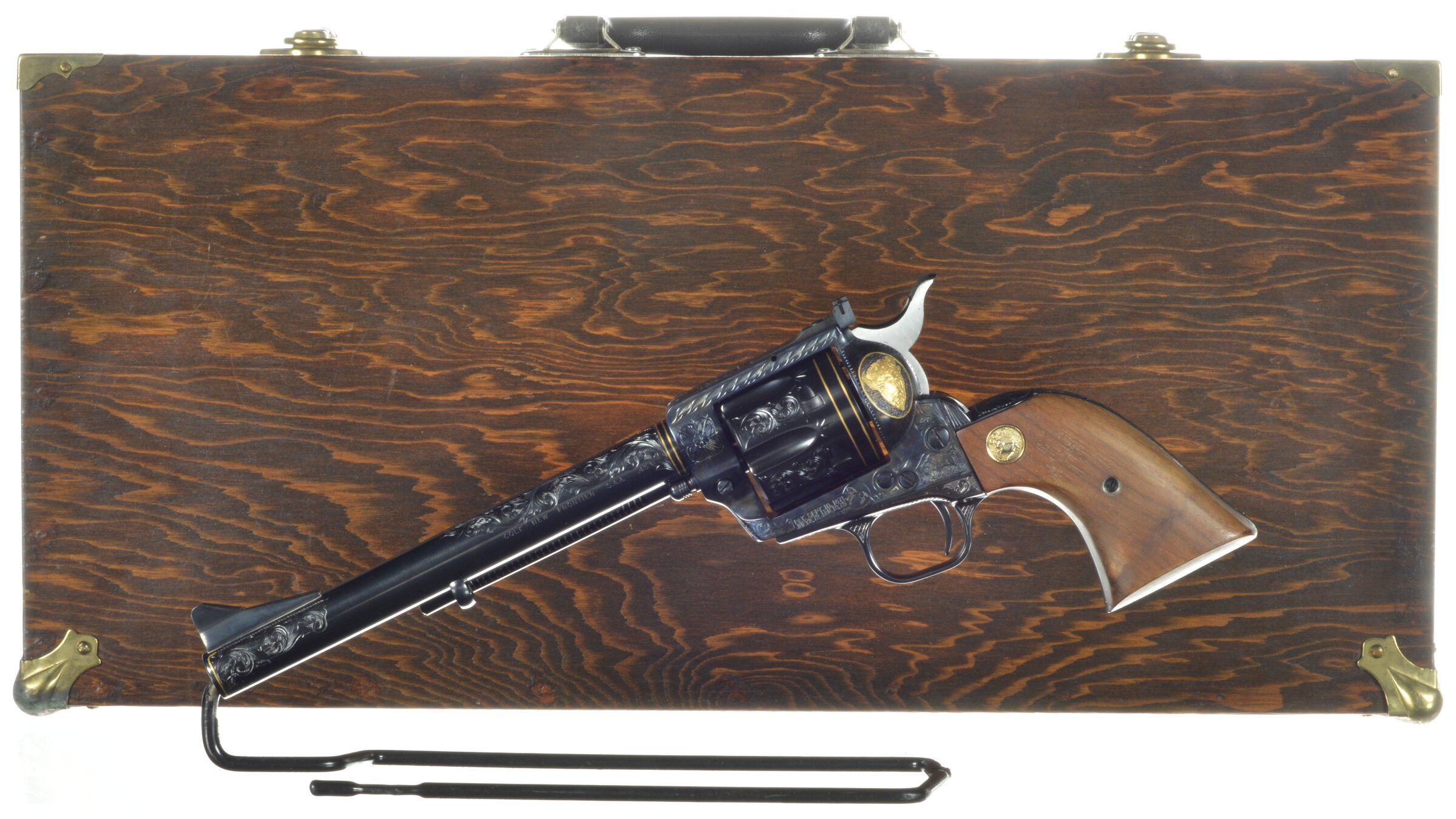 Engraved Gold Inlaid Colt Third Generation New Frontier Revolver | Rock ...
