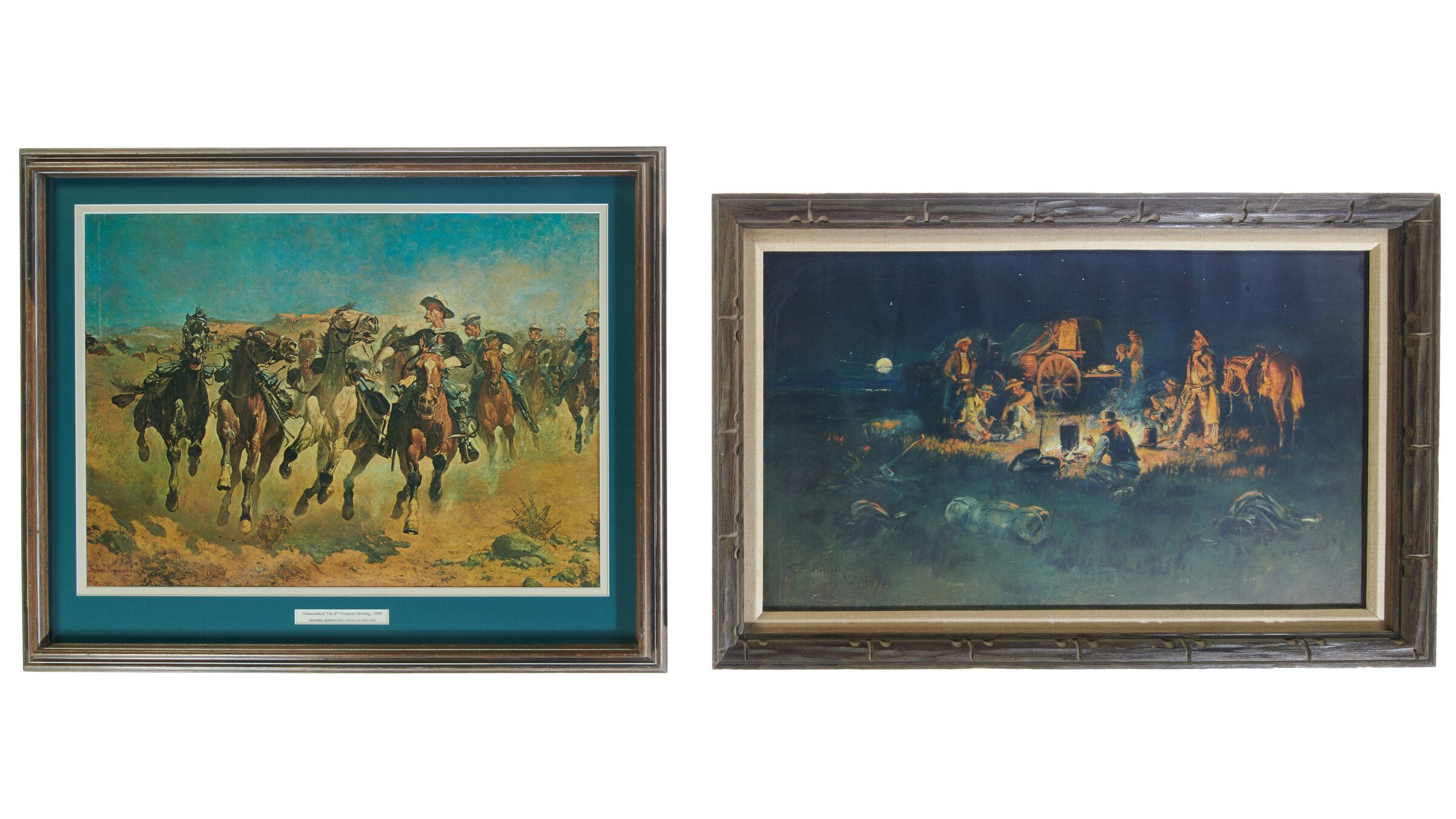 Grouping of Large Framed Prints of Western Themed Art | Rock Island Auction