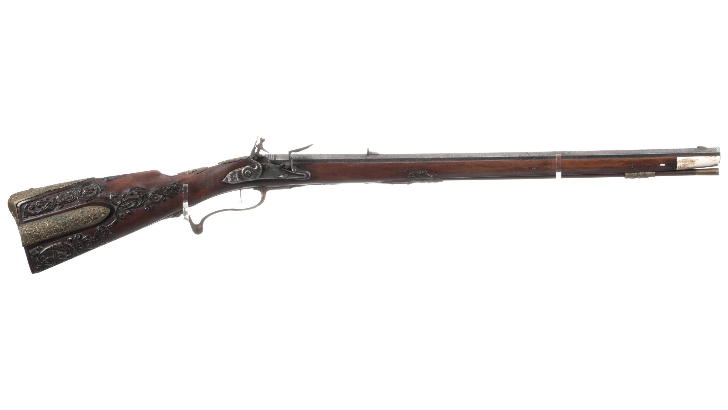 Flintlock Rifle with Hunting Scenes and Carved Stock | Rock Island Auction