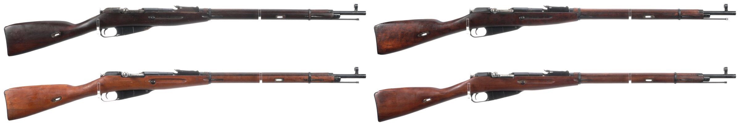 Four WWII Era Soviet Mosin-Nagant M91/30 Military Rifles | Rock Island ...
