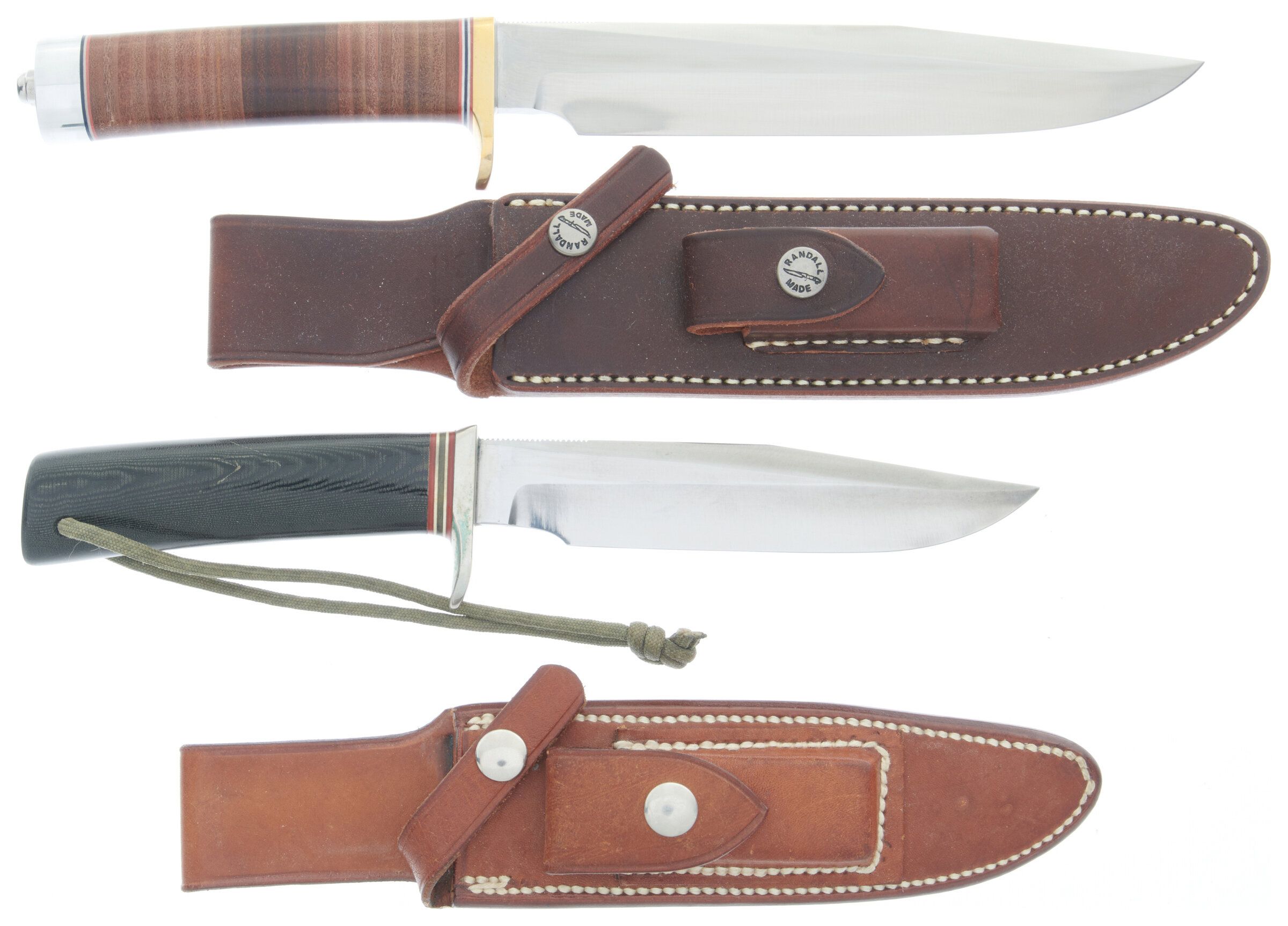 Two Randall Knives With Leather Sheaths Rock Island Auction
