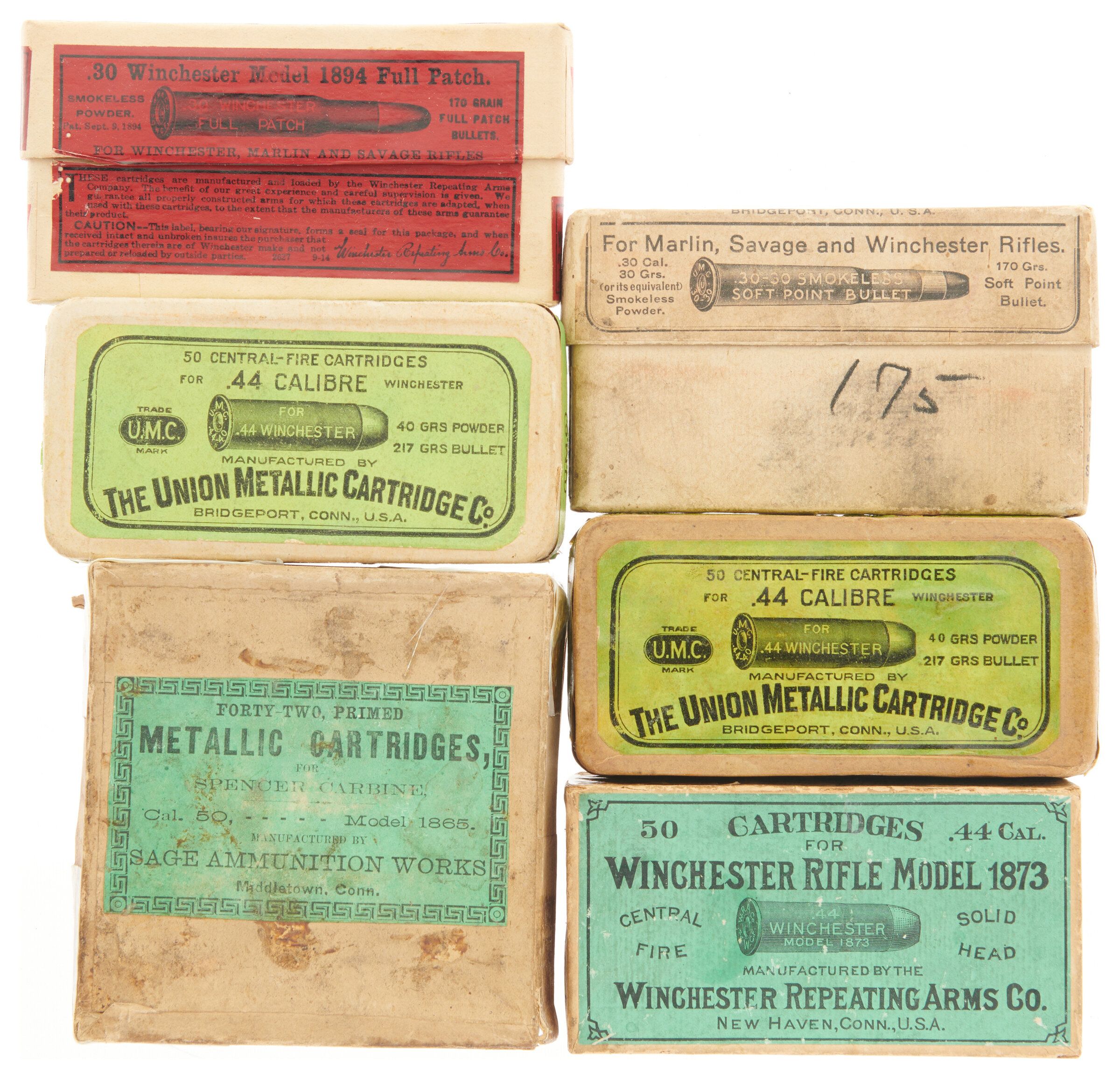 Grouping of Antique Ammunition, Mostly For Winchester Rifles | Rock ...