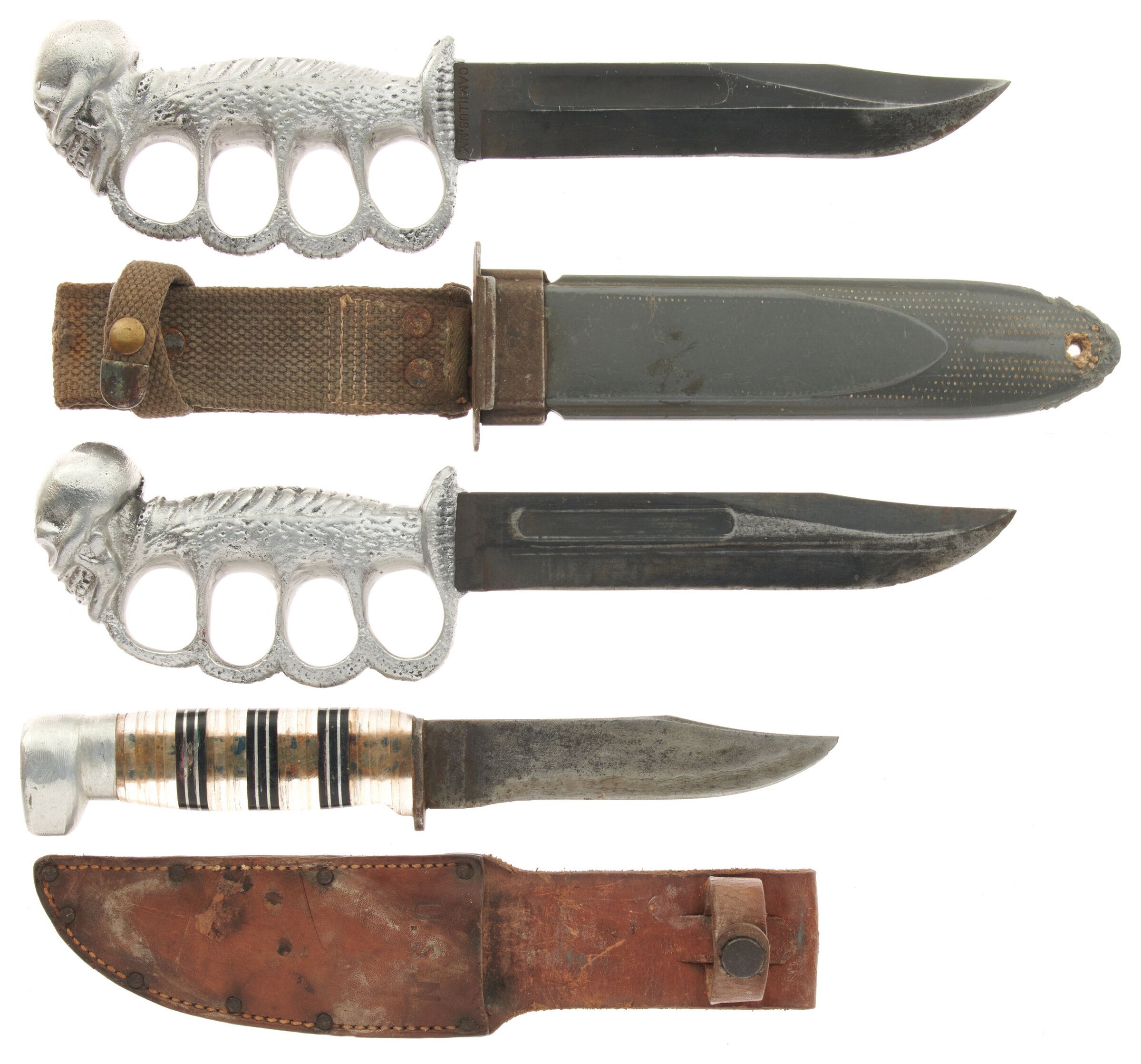 Three American Knives with Custom Hilts | Rock Island Auction
