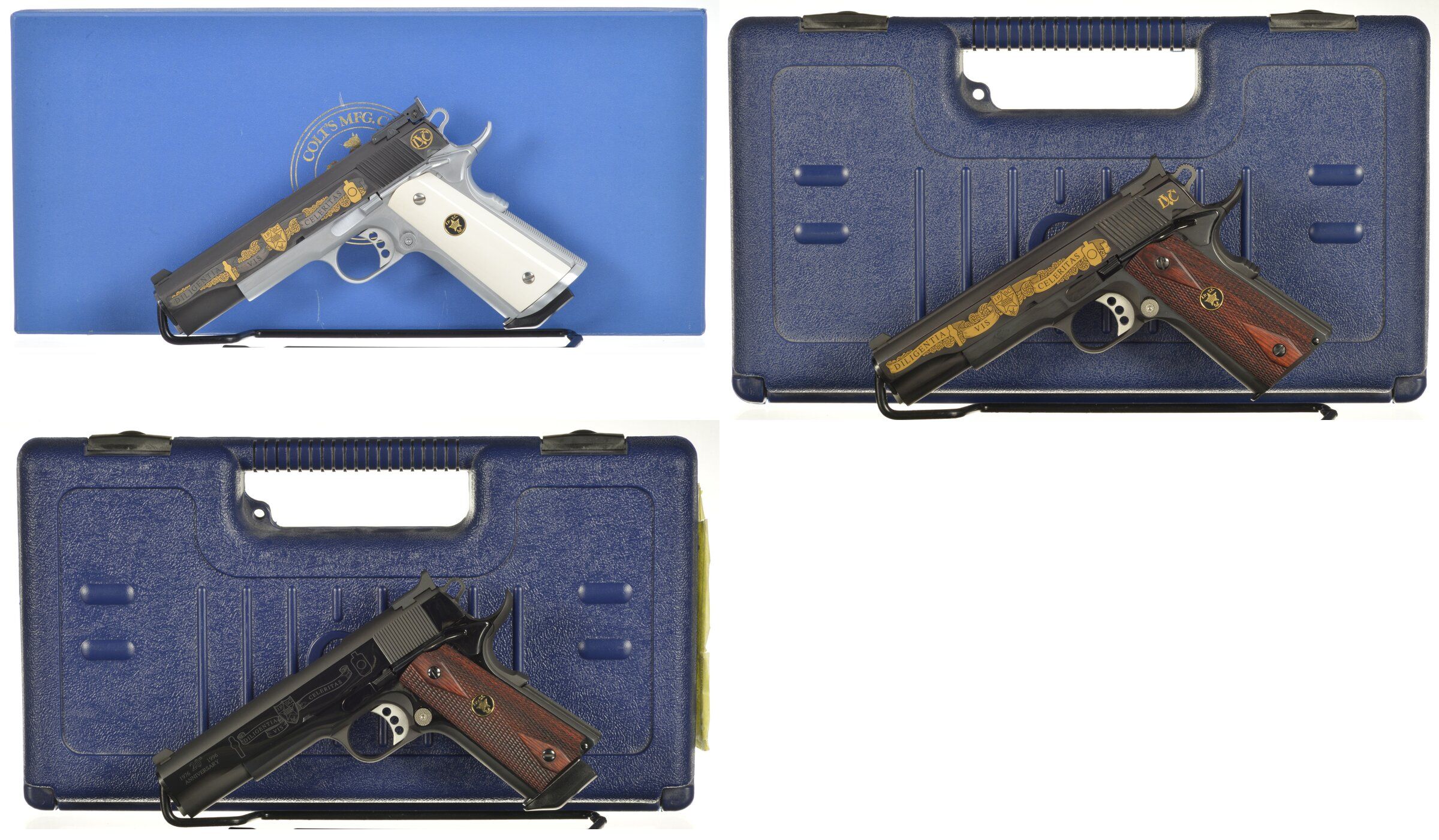 Three I.P.S.C. Anniversary Colt Tactical Model Pistols | Rock Island ...