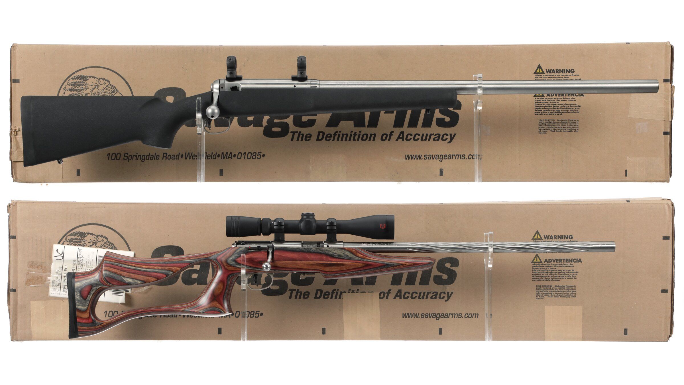 Two Savage Bolt Action Rifles with Boxes | Rock Island Auction