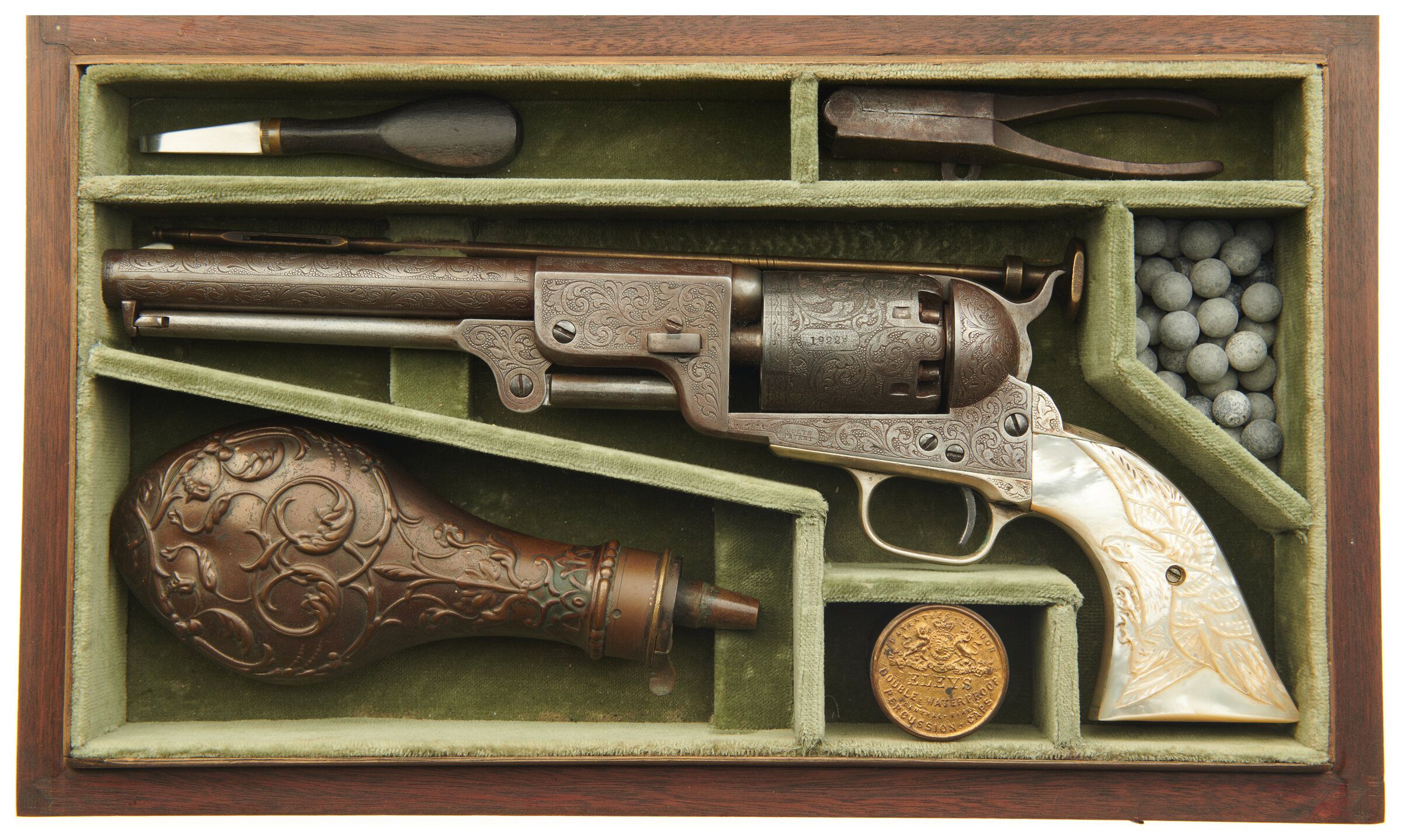 Cased Engraved Colt Third Model Dragoon Percussion Revolver | Rock ...