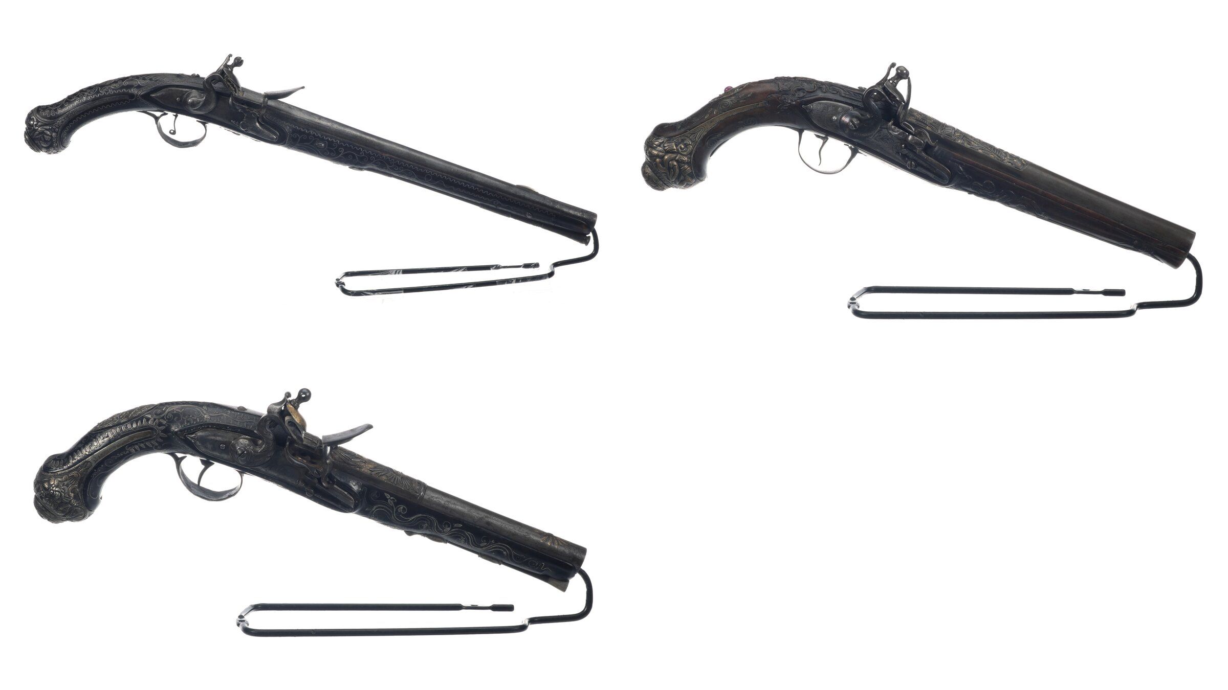 Three Ornate Mediterranean Flintlock Pistols | Rock Island Auction