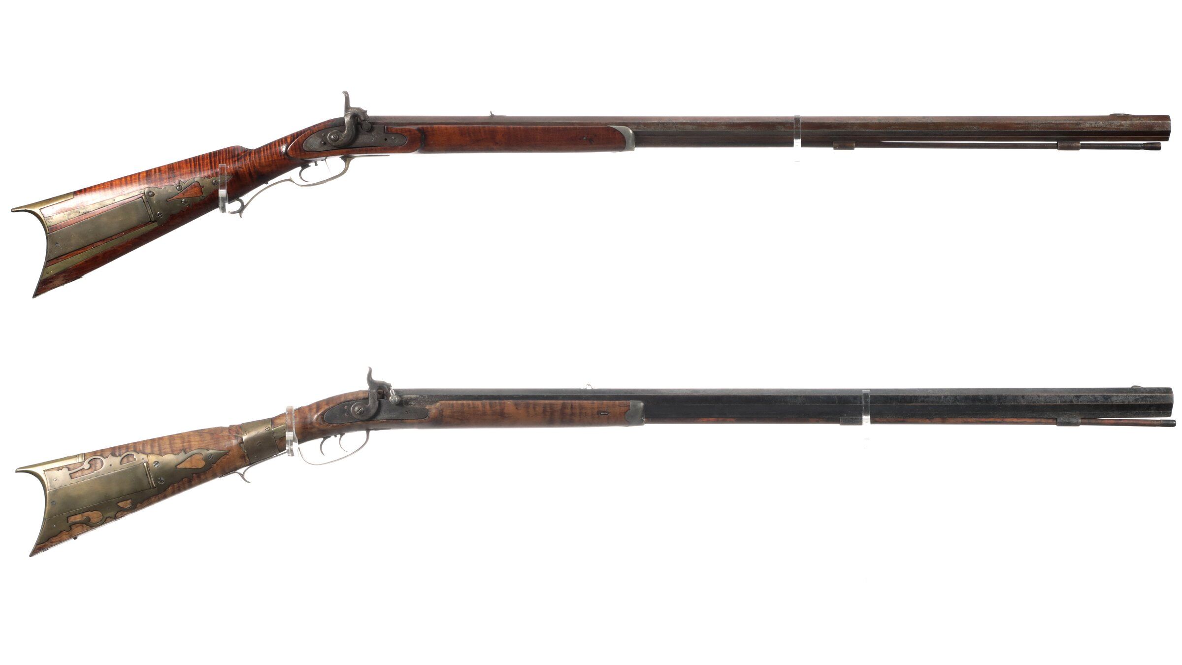 Two Half Stock Percussion American Long Rifles | Rock Island Auction