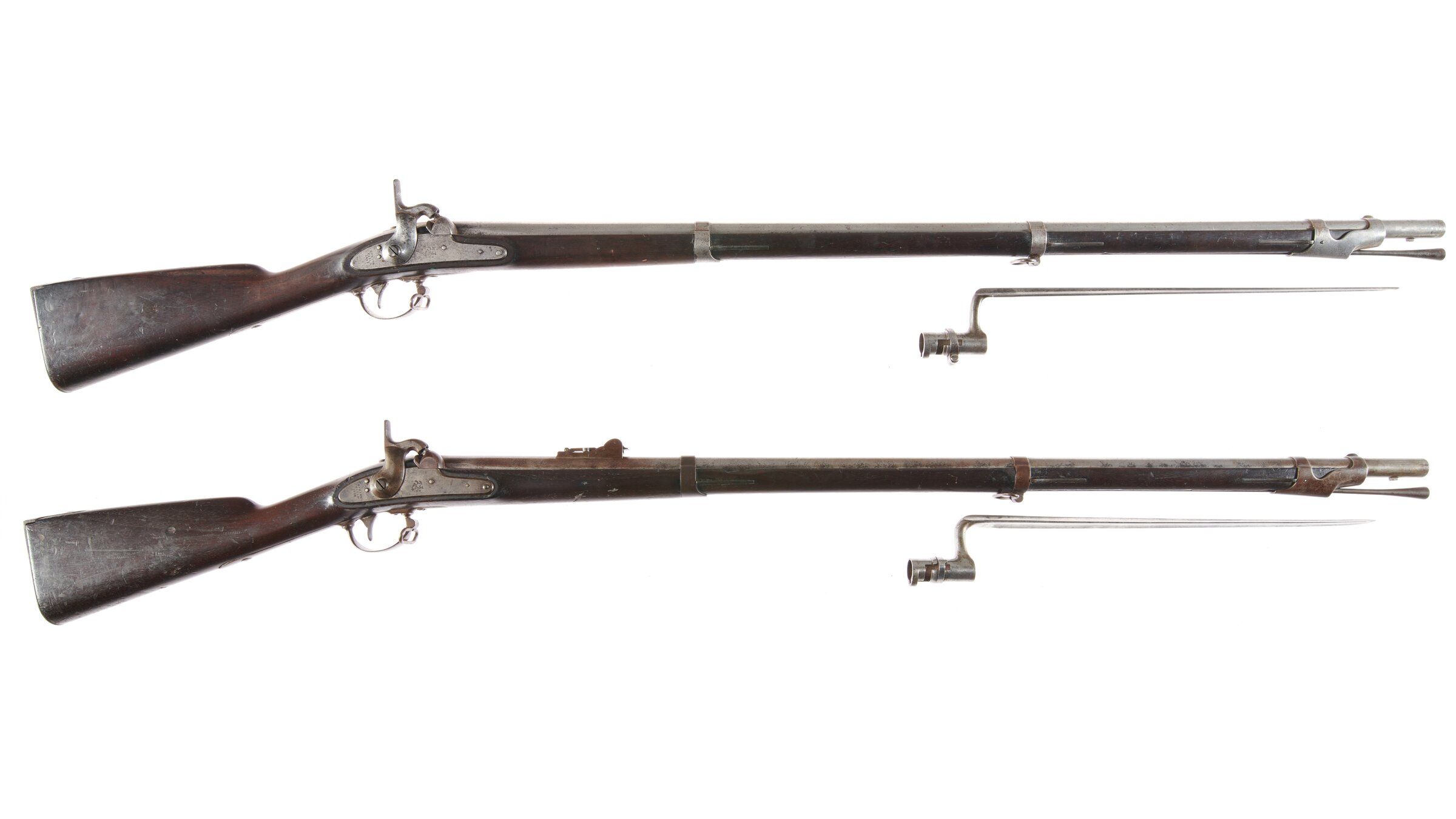 Two U.S. Springfield Model 1842 Muskets with Bayonets | Rock Island Auction