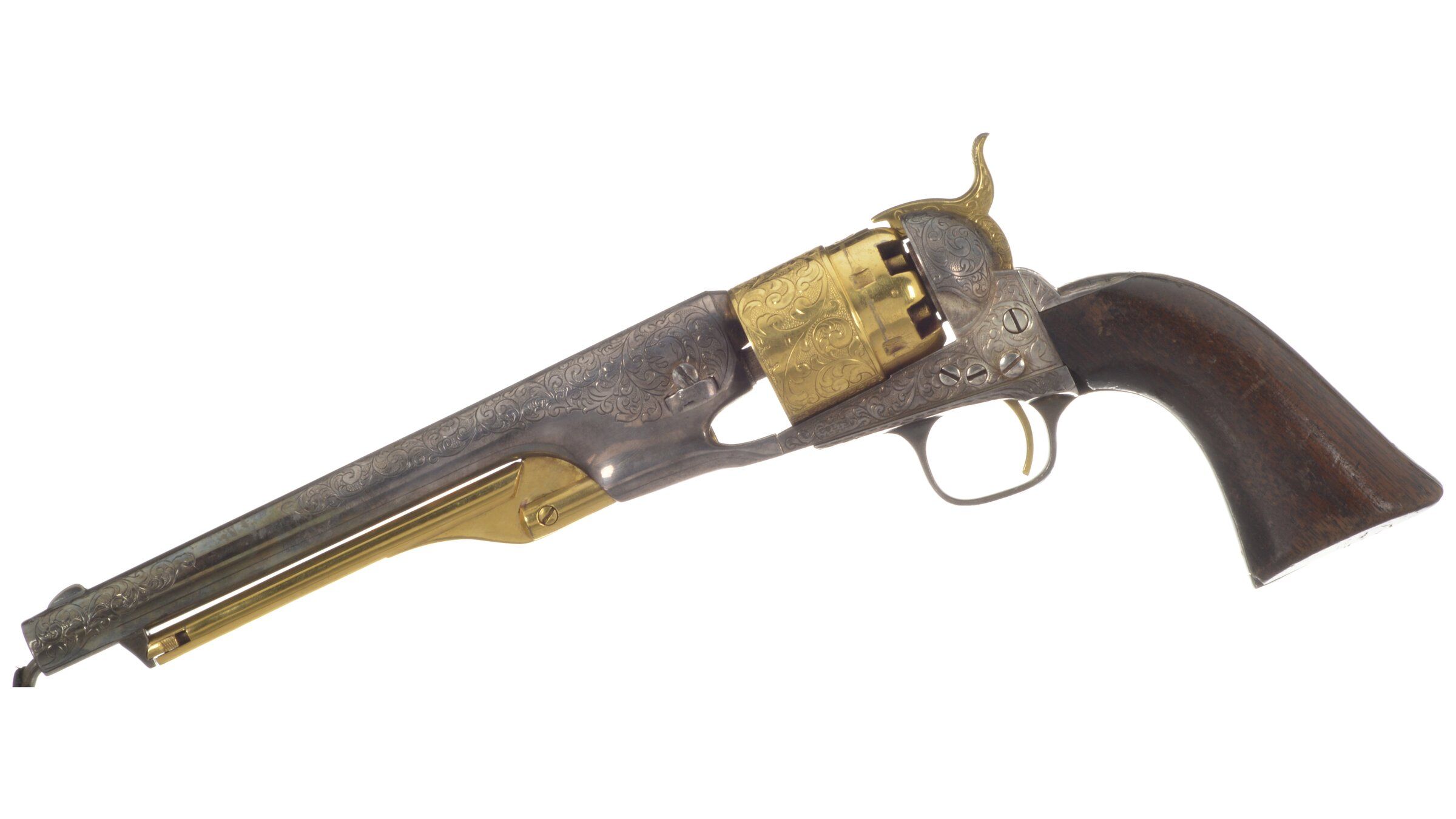 Engraved, Gold and Silver Plated Colt Model 1860 Army Revolver | Rock ...