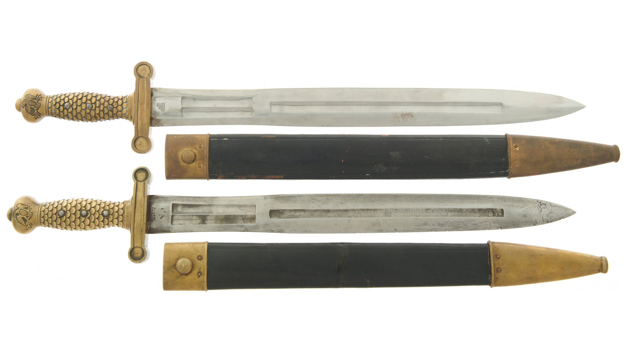 Two 1832 Pattern Artillery Swords with Scabbards | Rock Island Auction